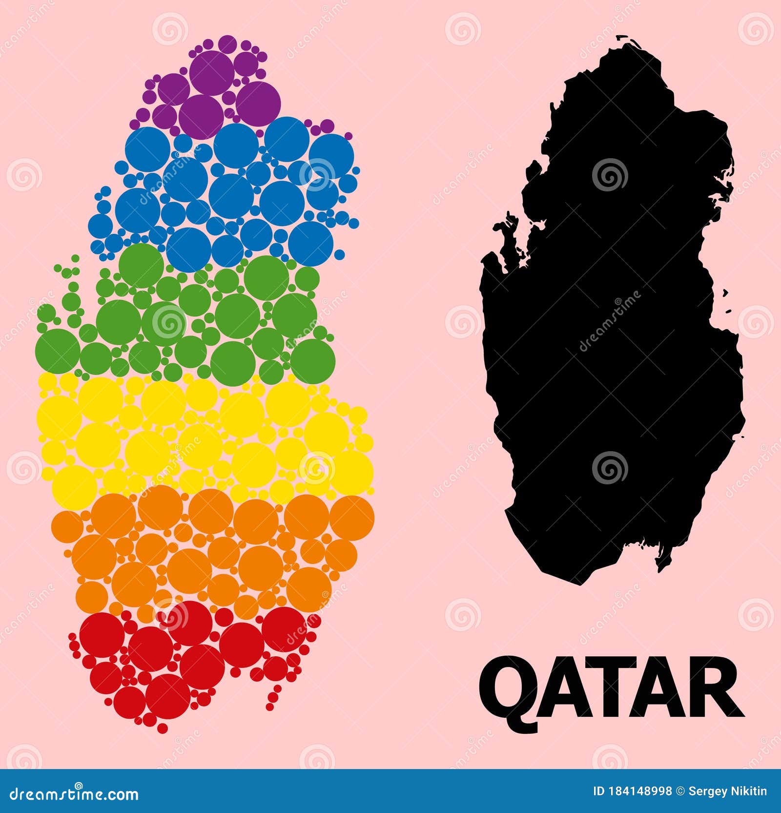 Rainbow Collage Map of Qatar for LGBT Stock Vector - Illustration of ...
