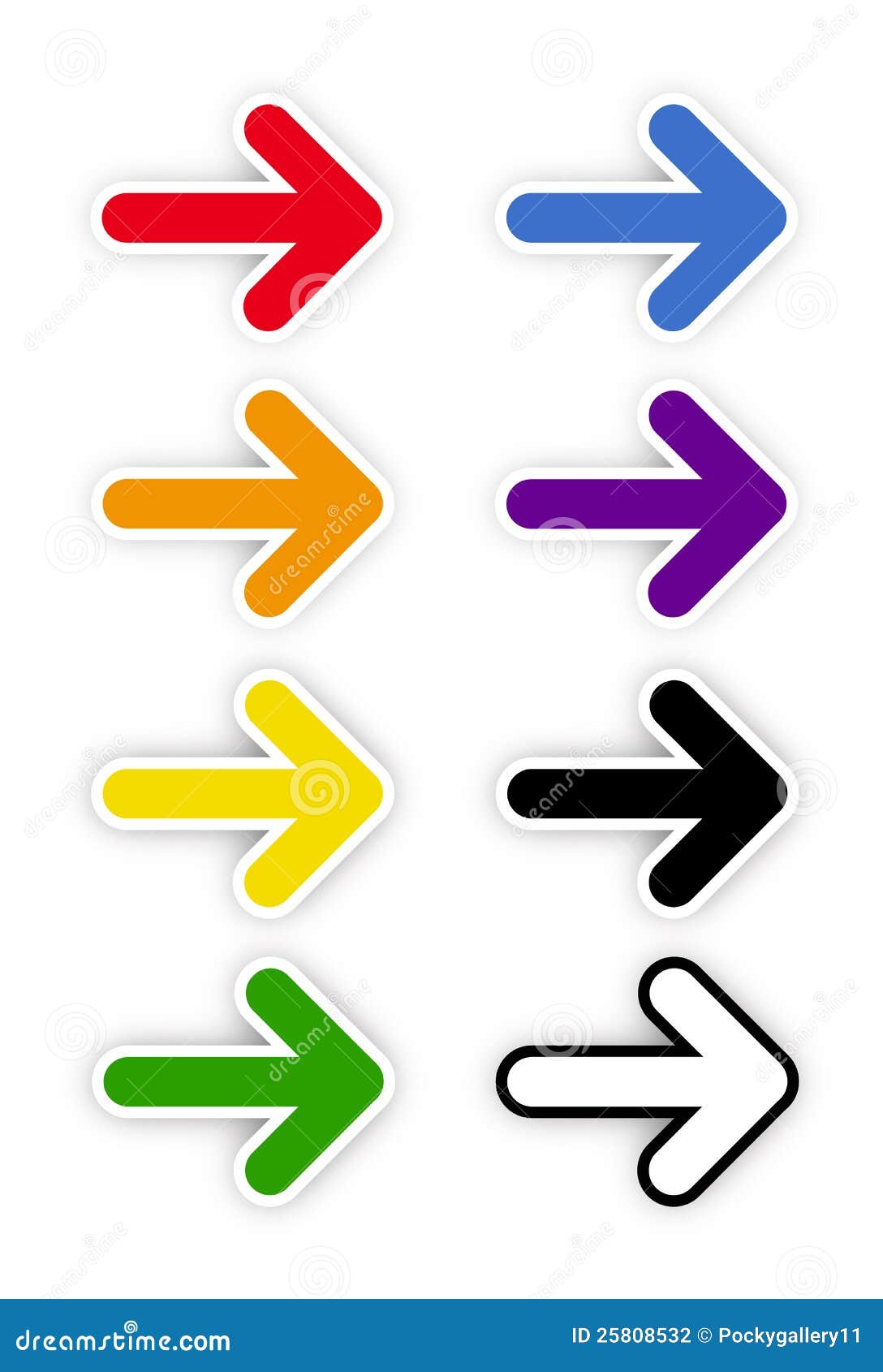 Rainbow color on arrows stock vector. Illustration of blue - 25808532