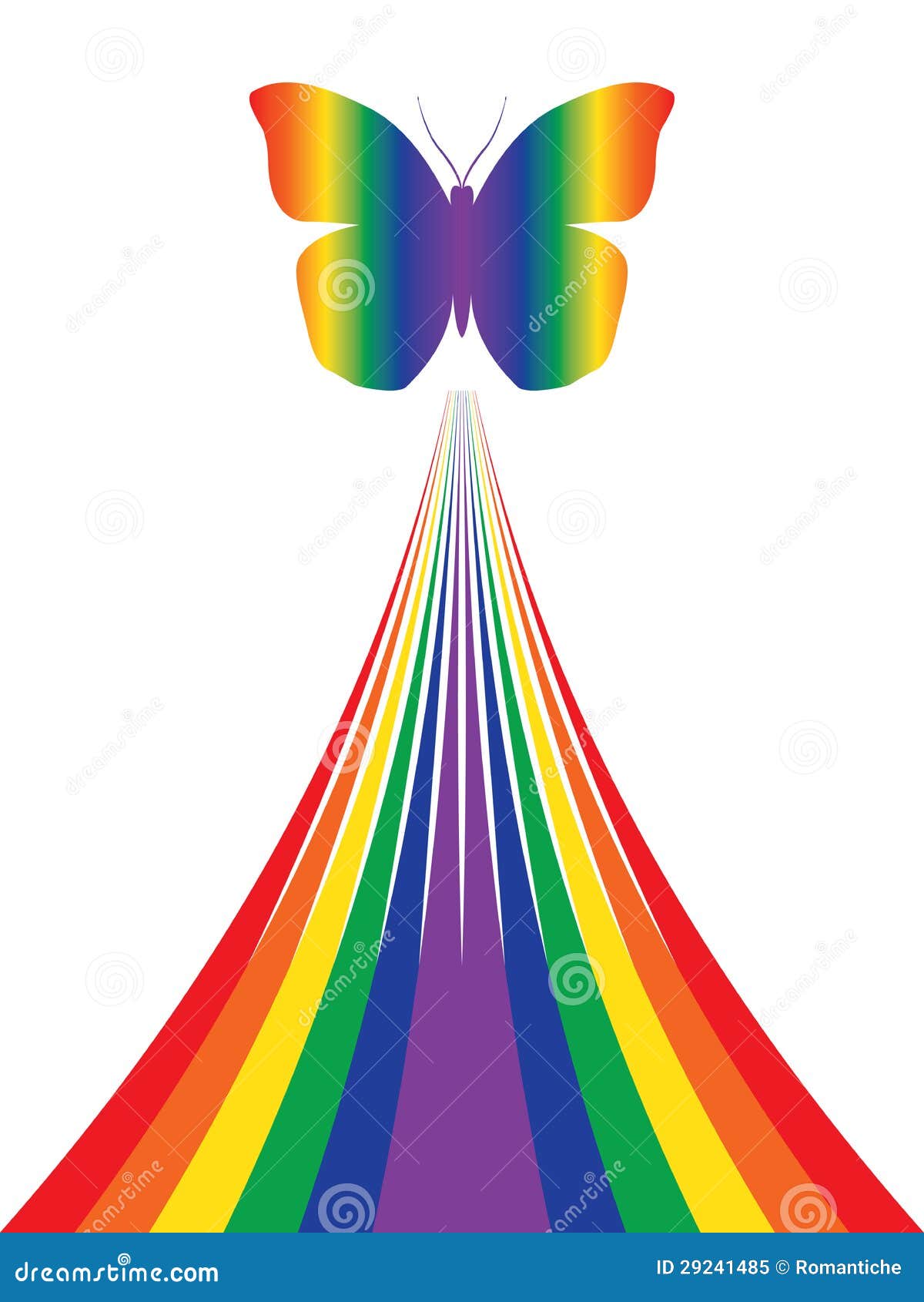 Rainbow color butterfly stock vector. Illustration of rainbow - 29241485