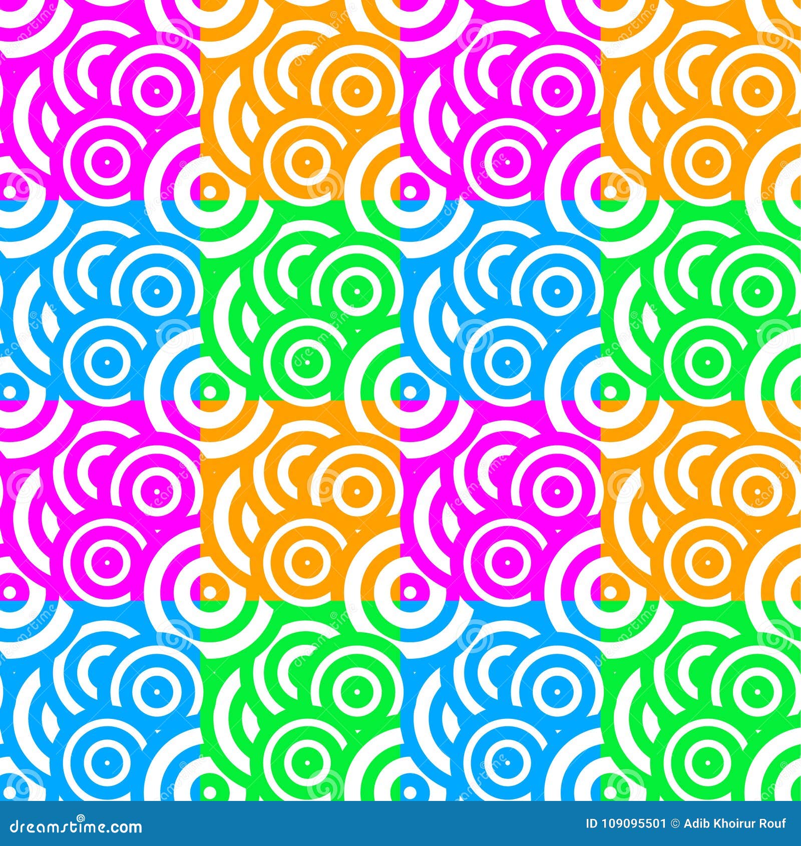 Rainbow Color Circle Pattern Seamless Stock Vector - Illustration of ...