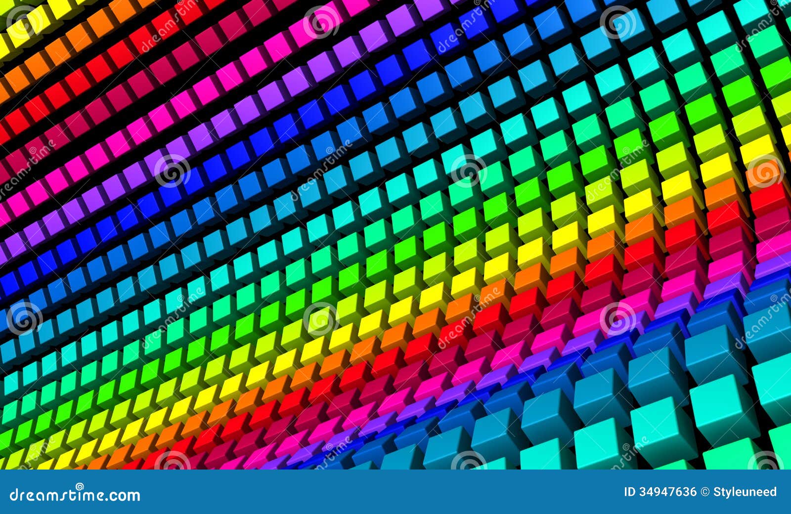 Rainbow color cubes stock photo. Image of colorful, rectangle - 34947636