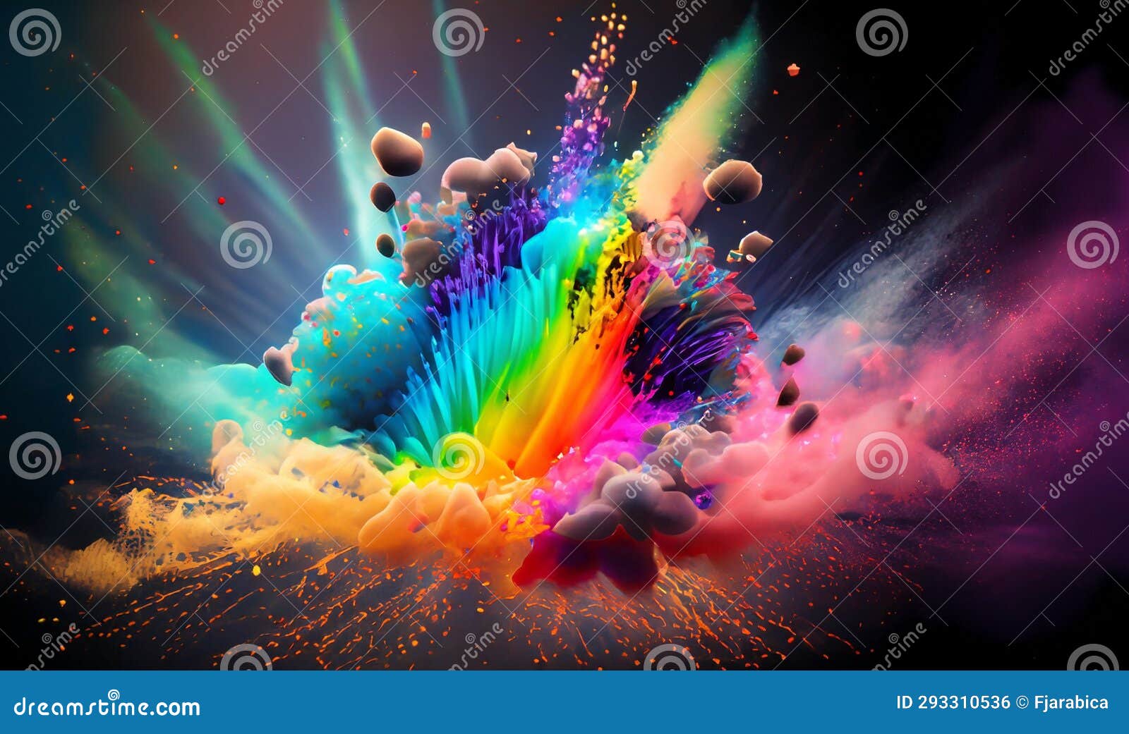 Rainbow color explosion stock illustration. Illustration of planet ...