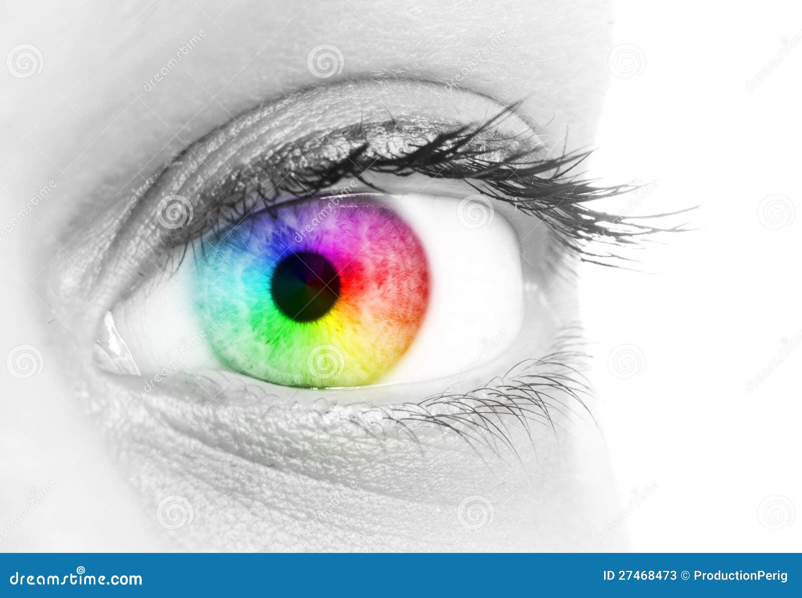 Rainbow Color in the Eye of a Beautiful Woman Stock Image - Image of ...