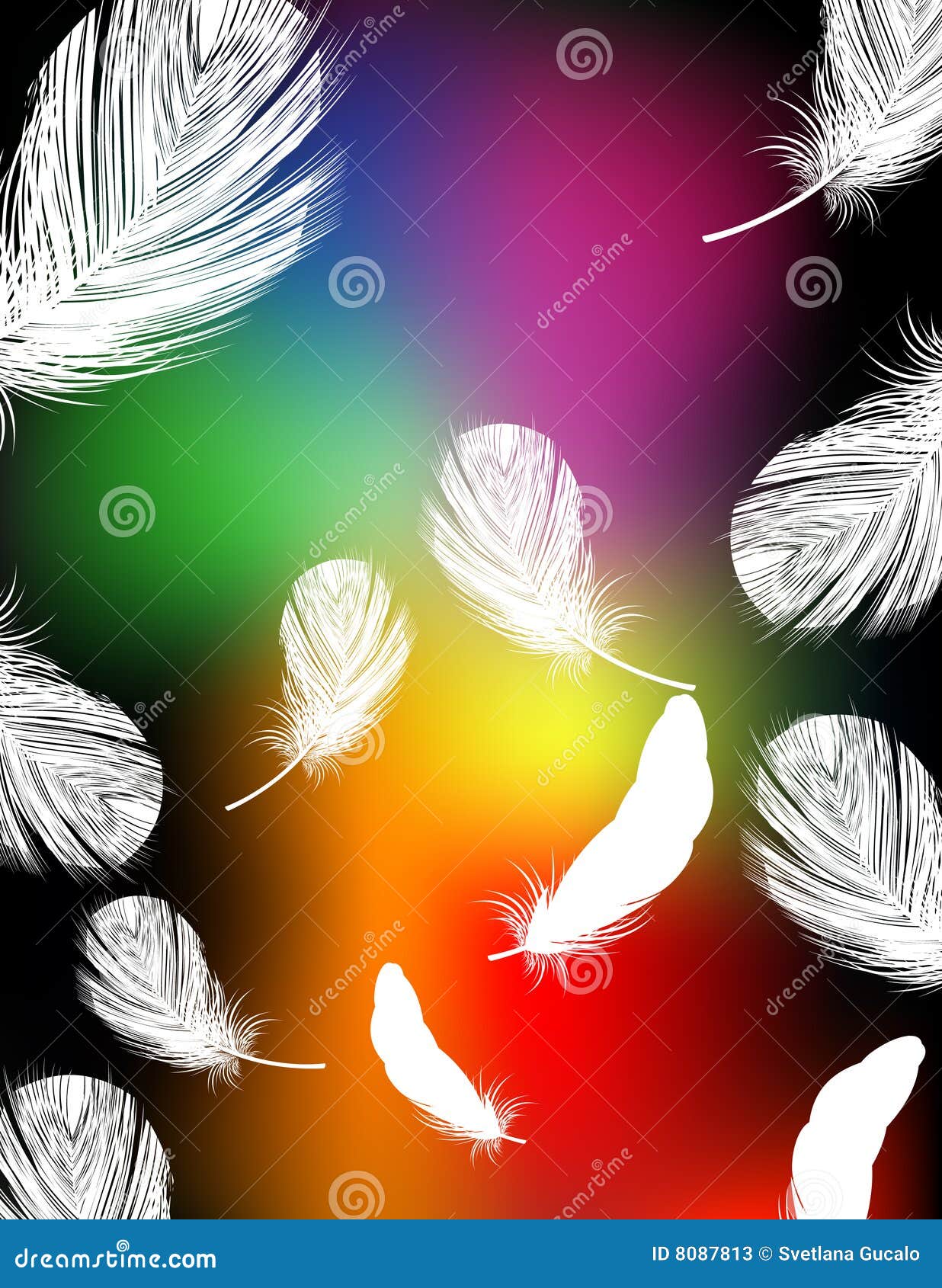 Rainbow Color Feather Background Stock Vector - Illustration of design ...