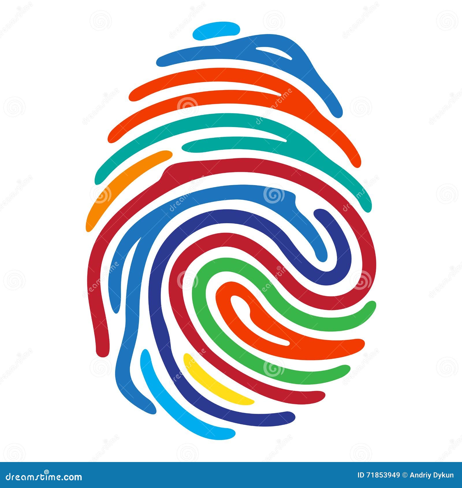 Rainbow color fingerprint stock vector. Illustration of privacy - 71853949