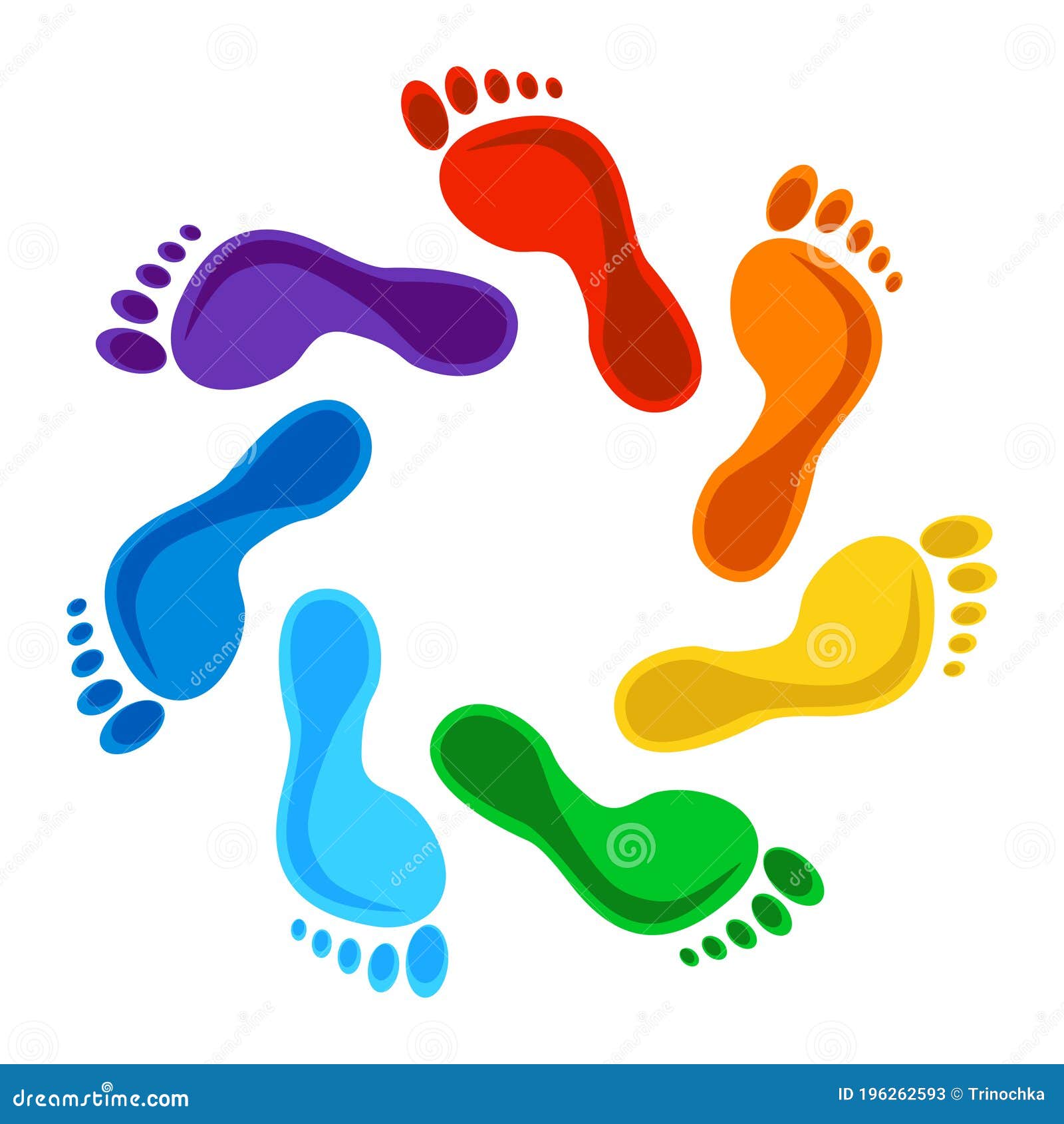 Rainbow Color Footprints - Design Elements. Vector Stock Vector ...