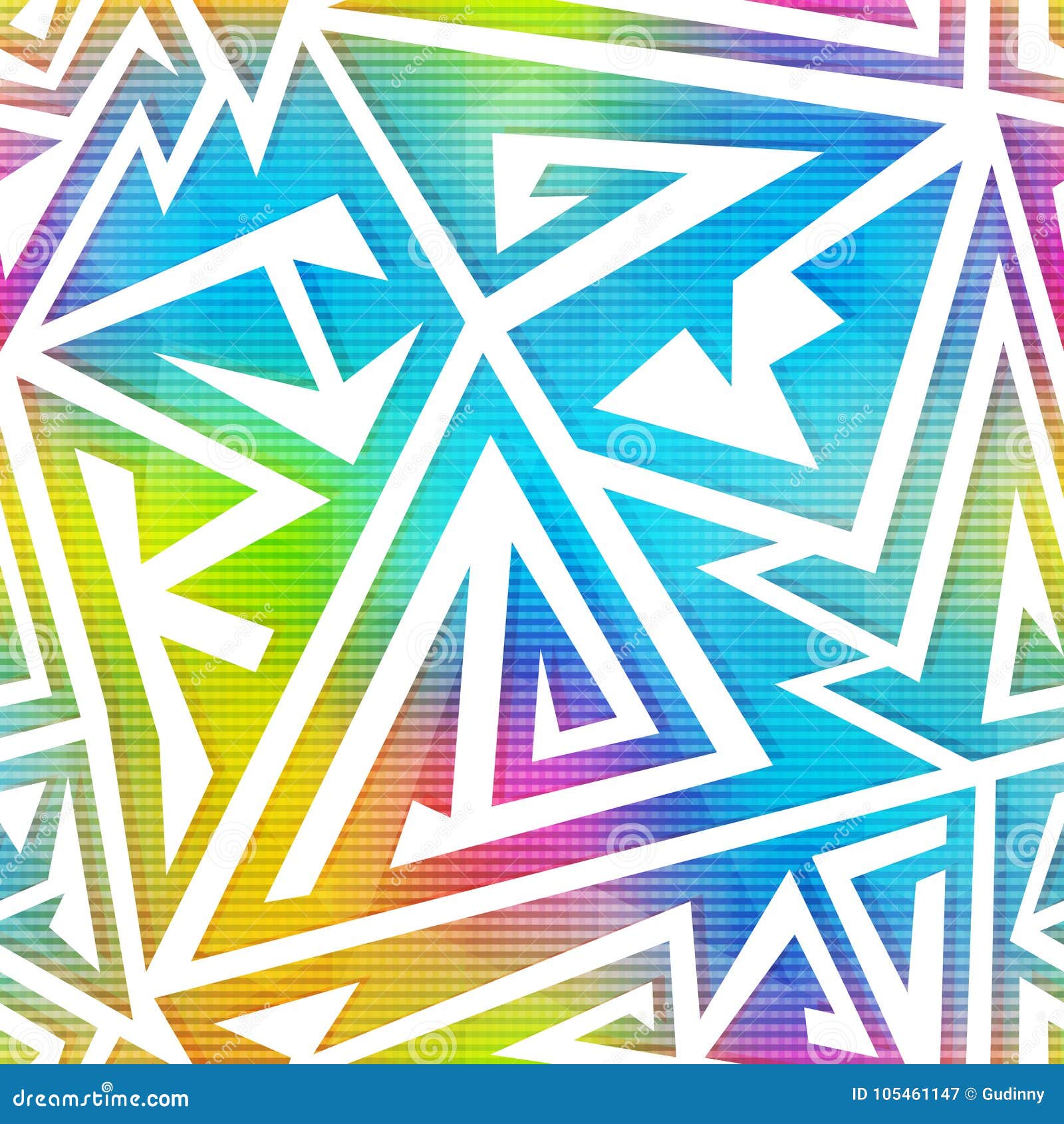 Rainbow Color Geometric Seamless Pattern Stock Vector - Illustration of ...