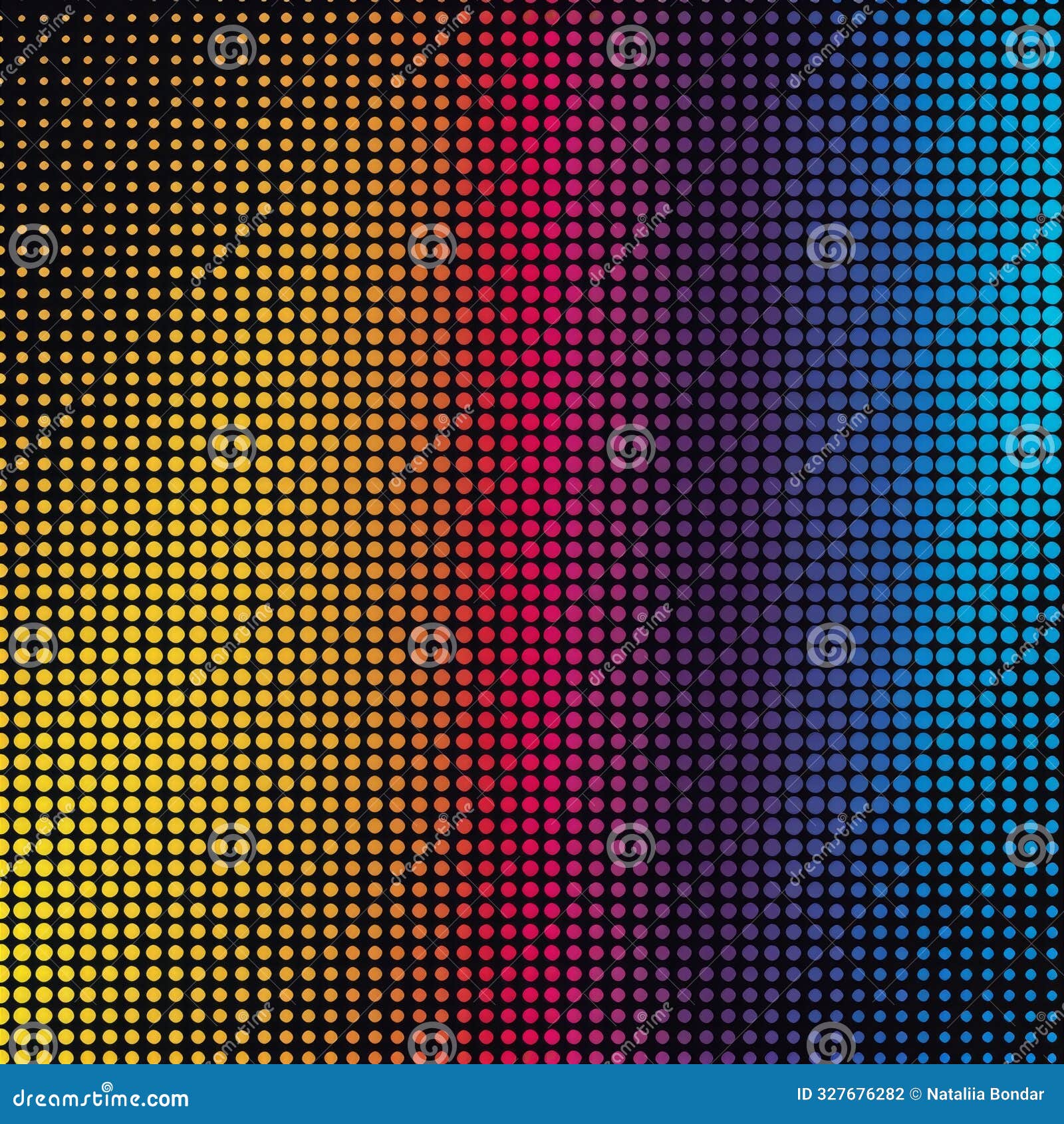 Rainbow Color Halftone Pattern on Black Background Stock Photo - Image ...