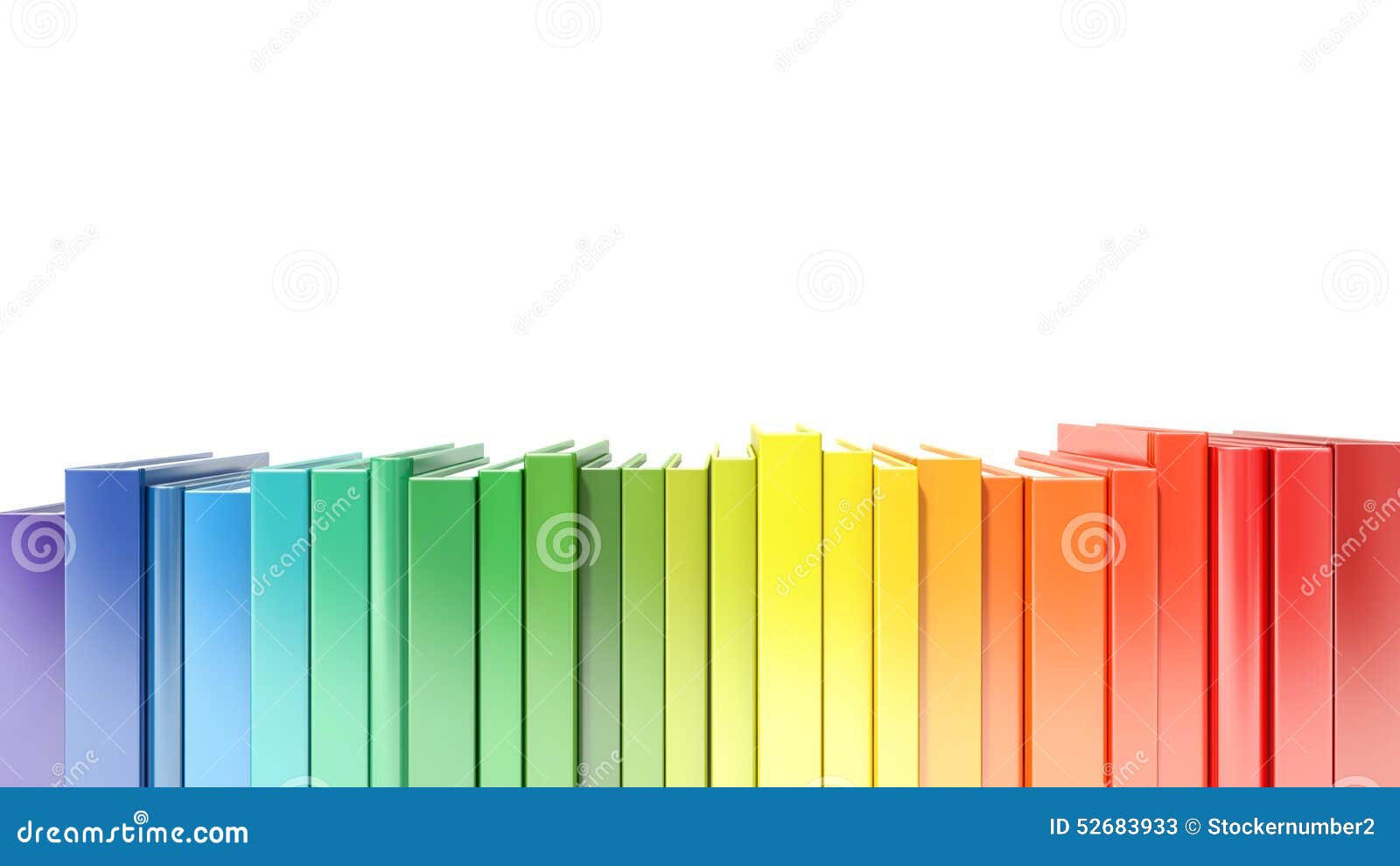 Rainbow Color Hardcover Books Isolated on White Background Stock ...