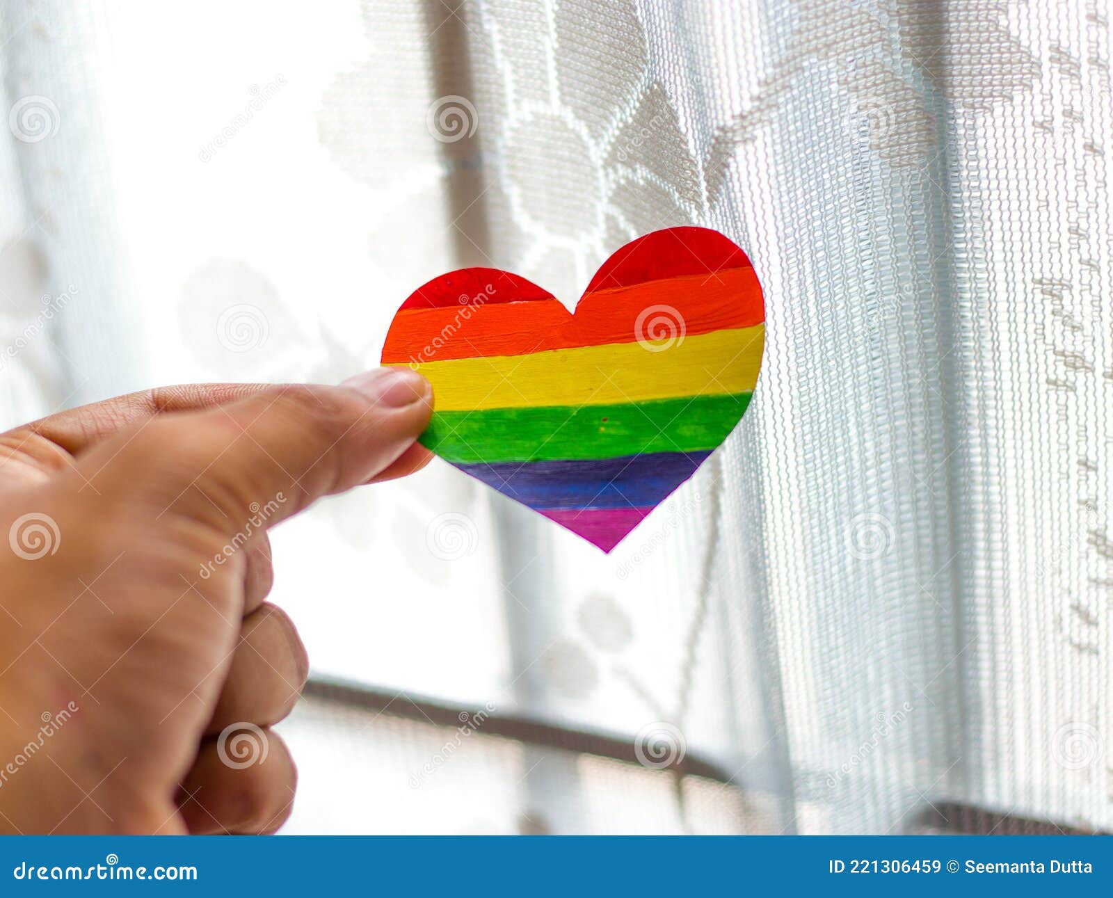 Rainbow Color Heart on Hand for Lgbtq Community. Stock Image - Image of ...