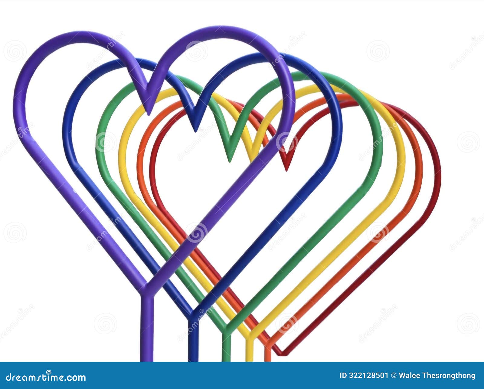 Rainbow color heart shape stock illustration. Illustration of heart ...