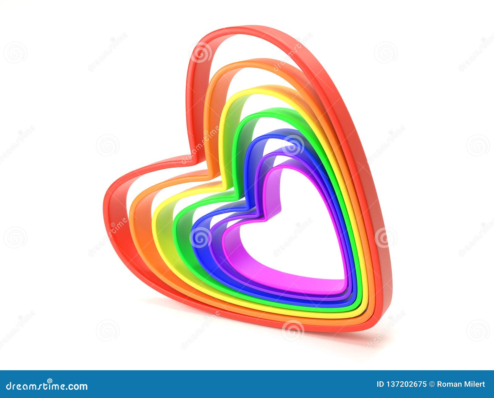 Rainbow color hearts stock illustration. Illustration of shape - 137202675