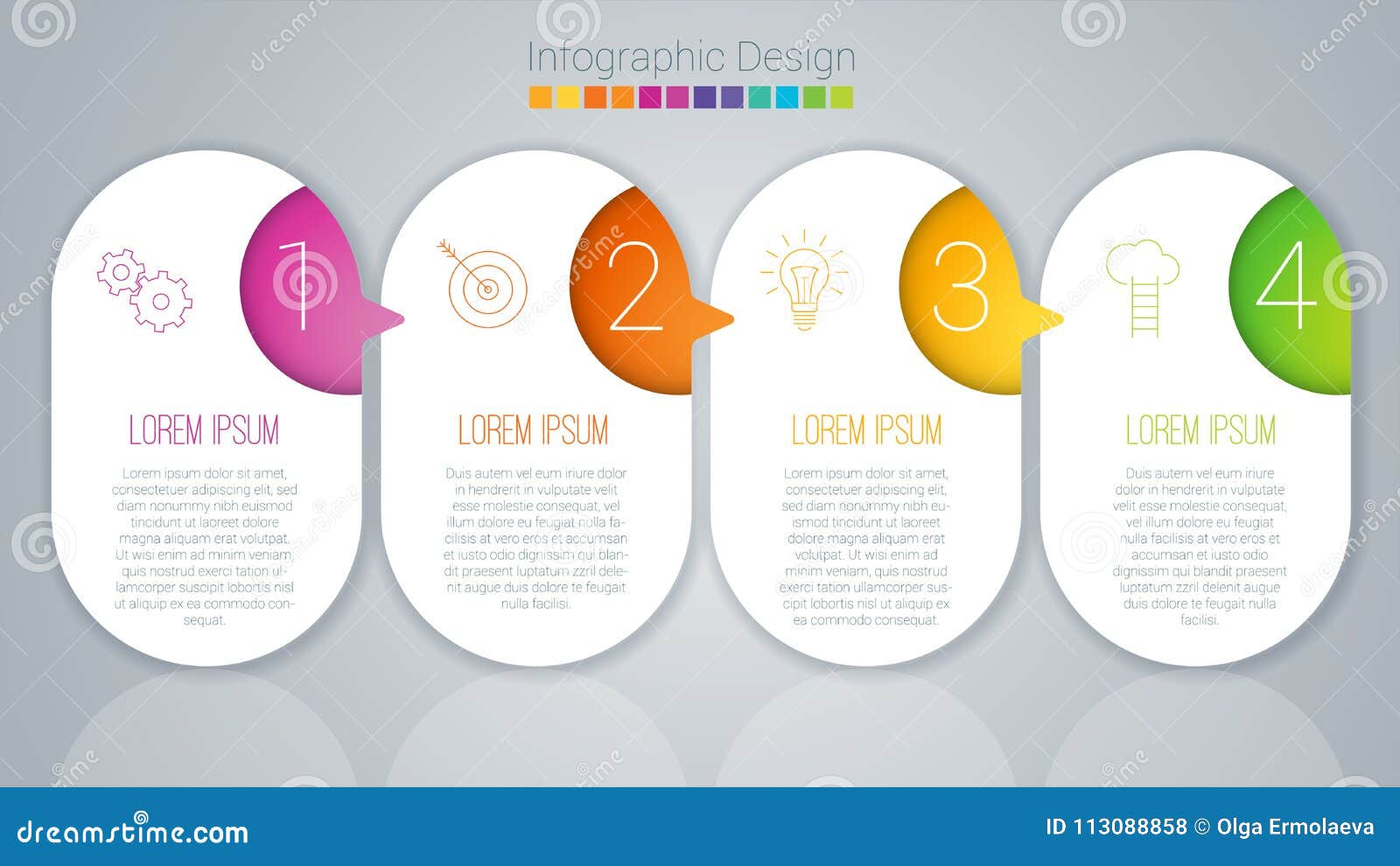 Step by Step Vector Template Stock Vector - Illustration of color ...