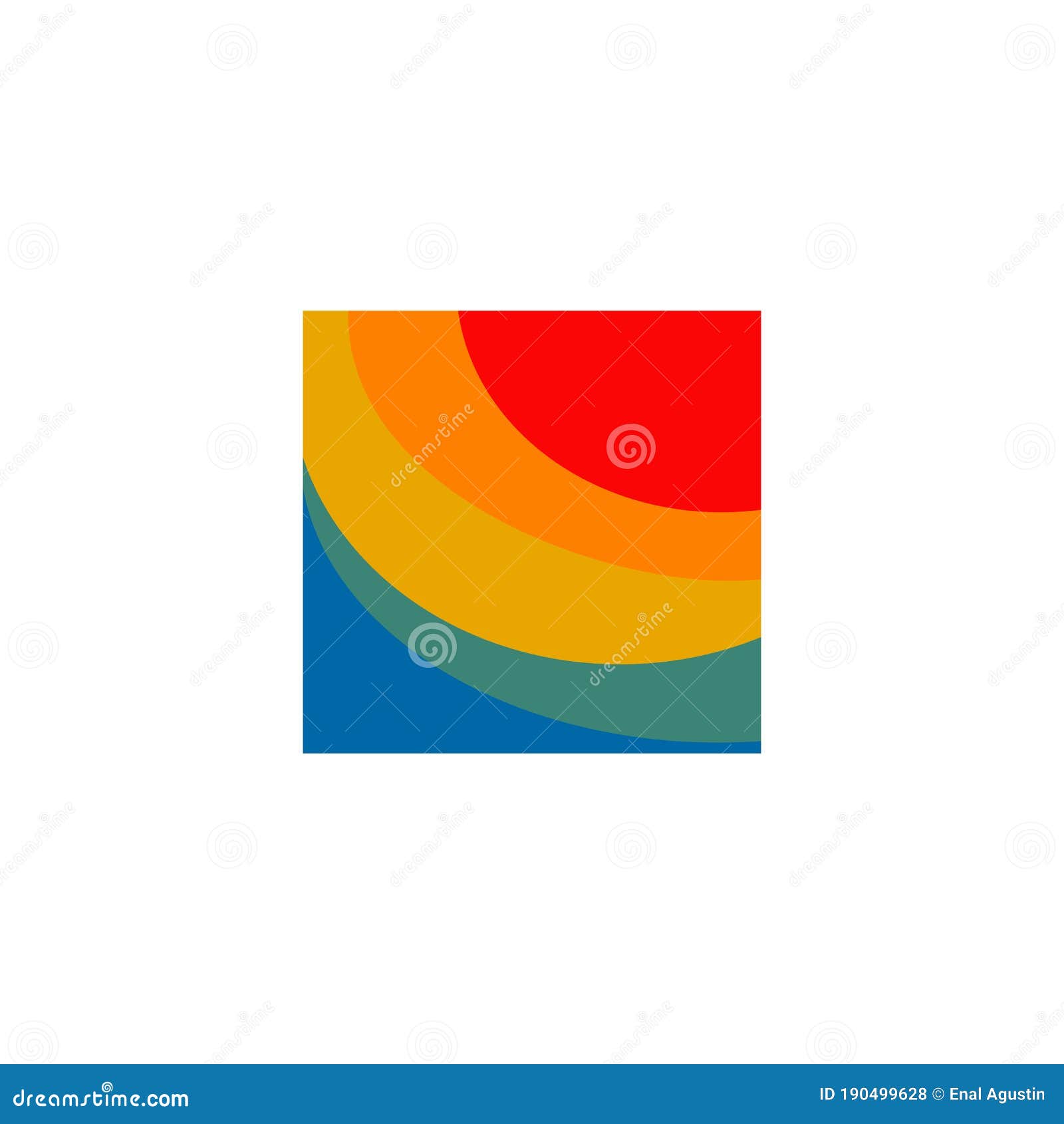 Rainbow Color Logo Design Template Stock Vector - Illustration of green ...