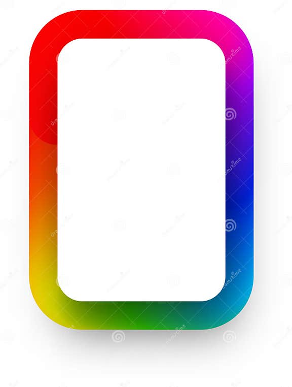 Rainbow Color Rectangular Frame with Place for Your Content Made of ...