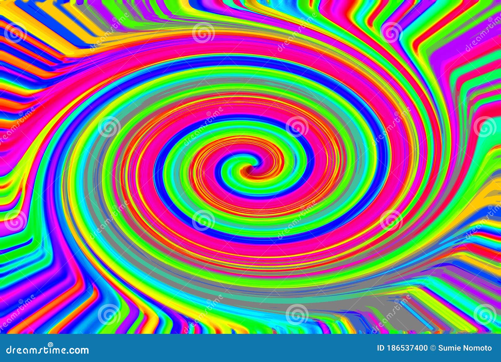 Rainbow Color Spiral Fabric Isolated On Pattern Abstract Background Stock Illustration