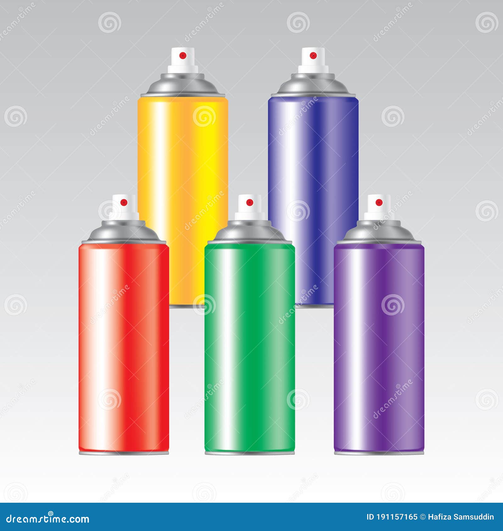 Rainbow Color Spray Cans. Vector Illustration Decorative Design Stock ...