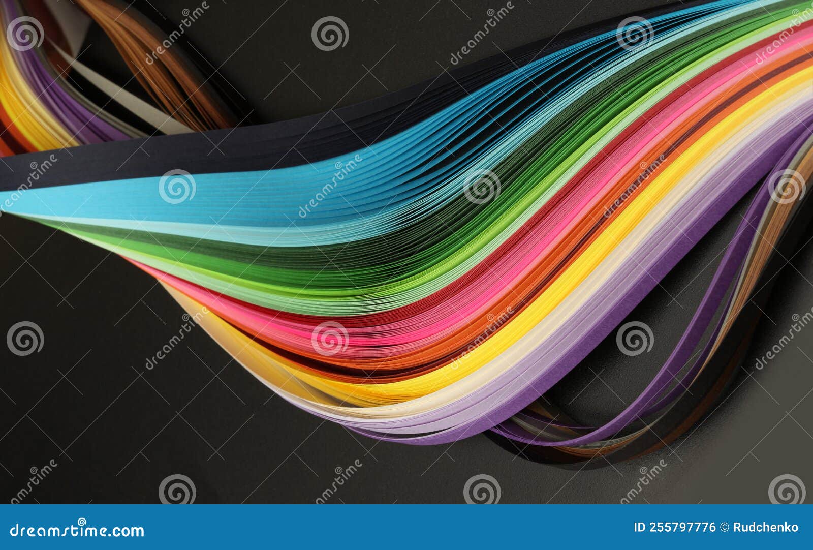 Color Strip Wave Paper. Abstract Texture Black Long Horizontal ...