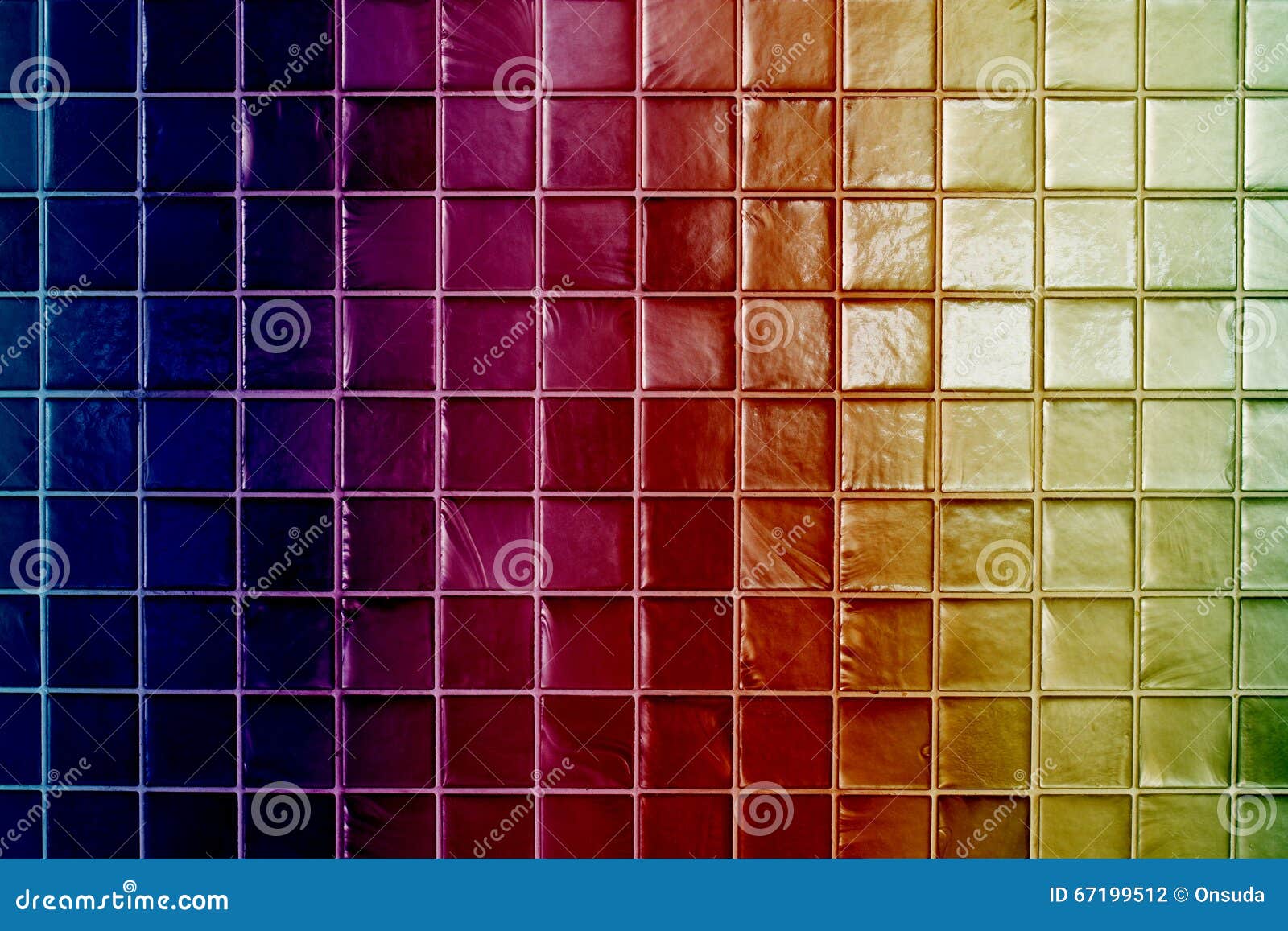 Rainbow Color Tiles Wall Texture Stock Photo - Image of interior ...
