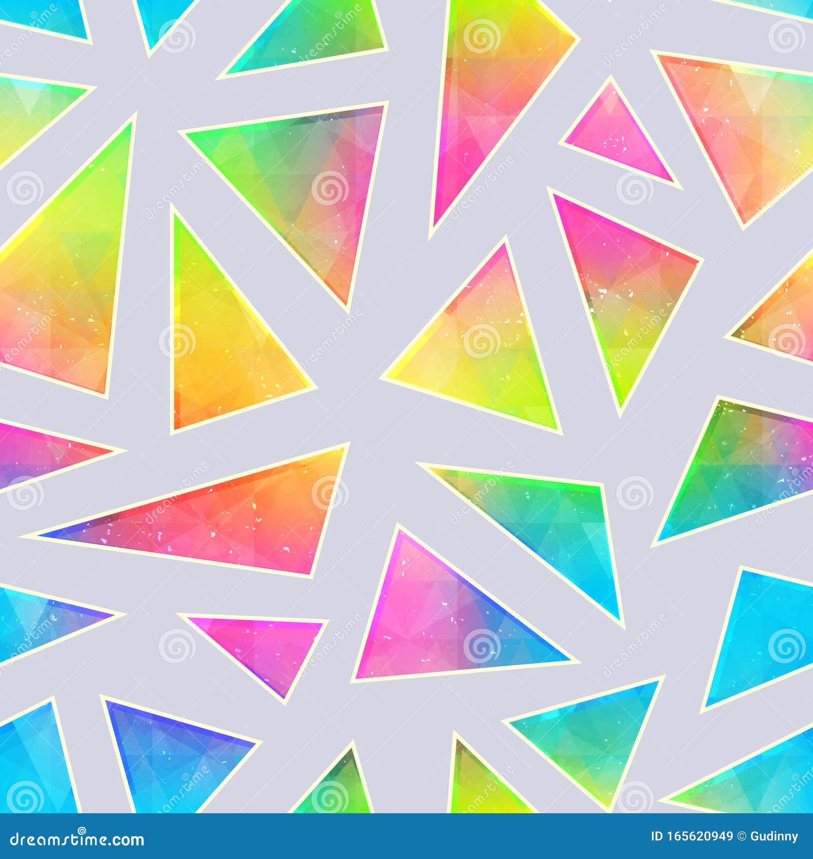 Rainbow Color Triangle Seamless Pattern Stock Vector - Illustration of ...