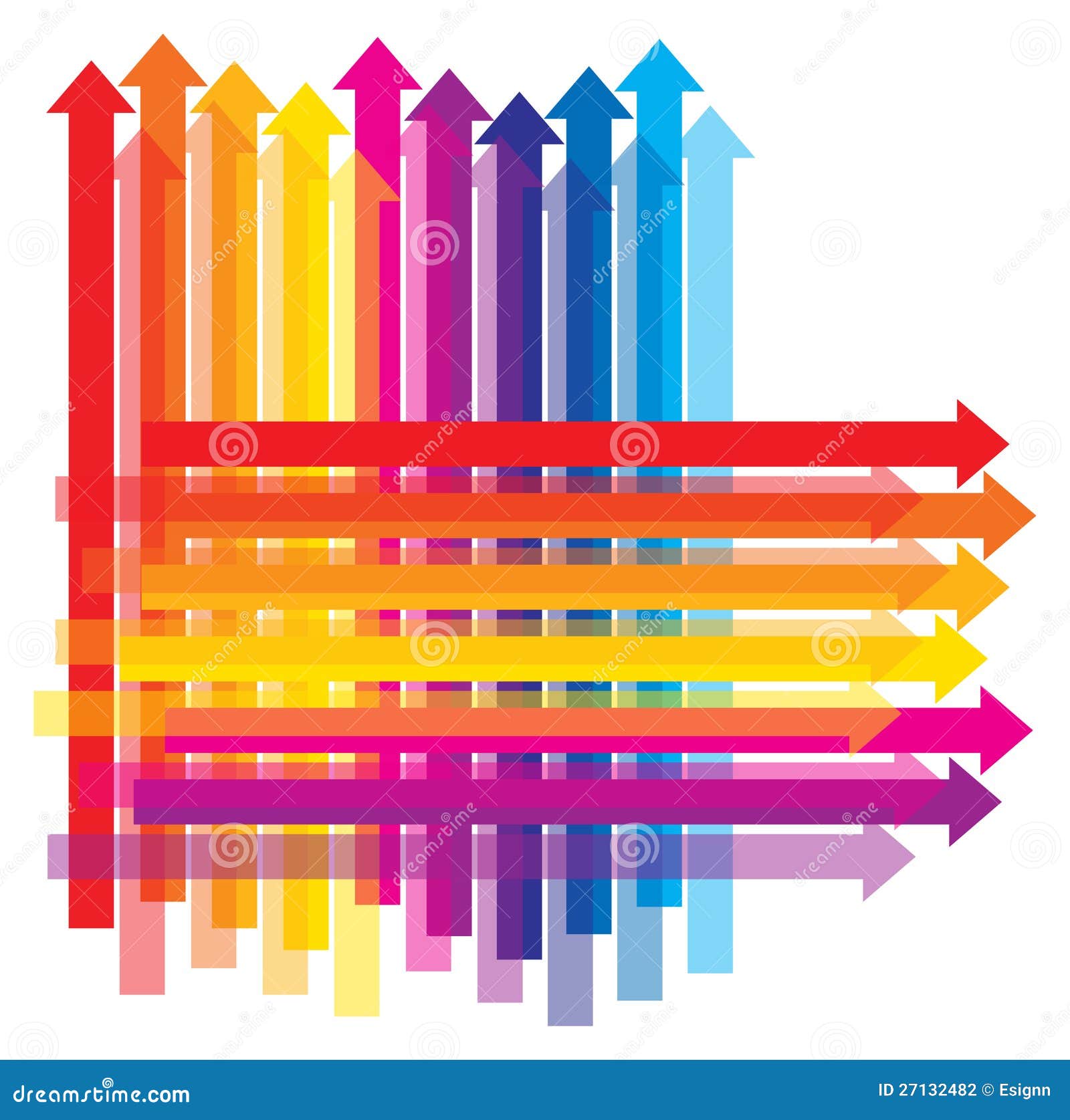Rainbow Color Upwards Arrow Stock Vector - Illustration of ...