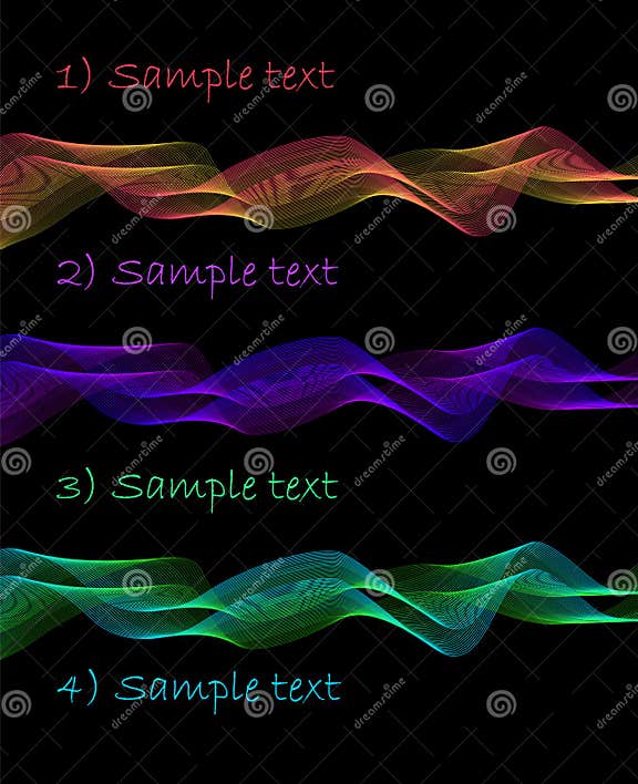 Rainbow Color Wave Curves Four Option Steps Sample Text Layout T Stock ...