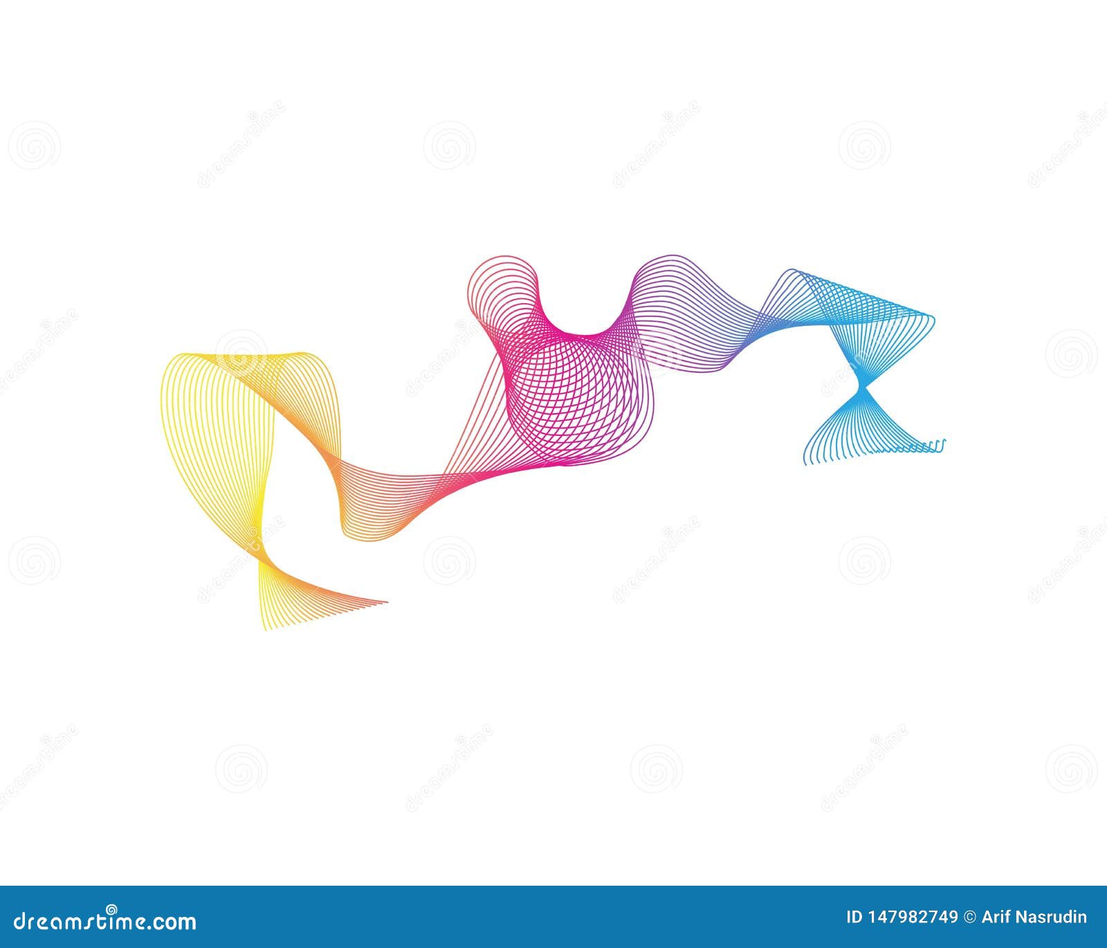 Rainbow Color Wave Line Template Background Stock Vector - Illustration ...