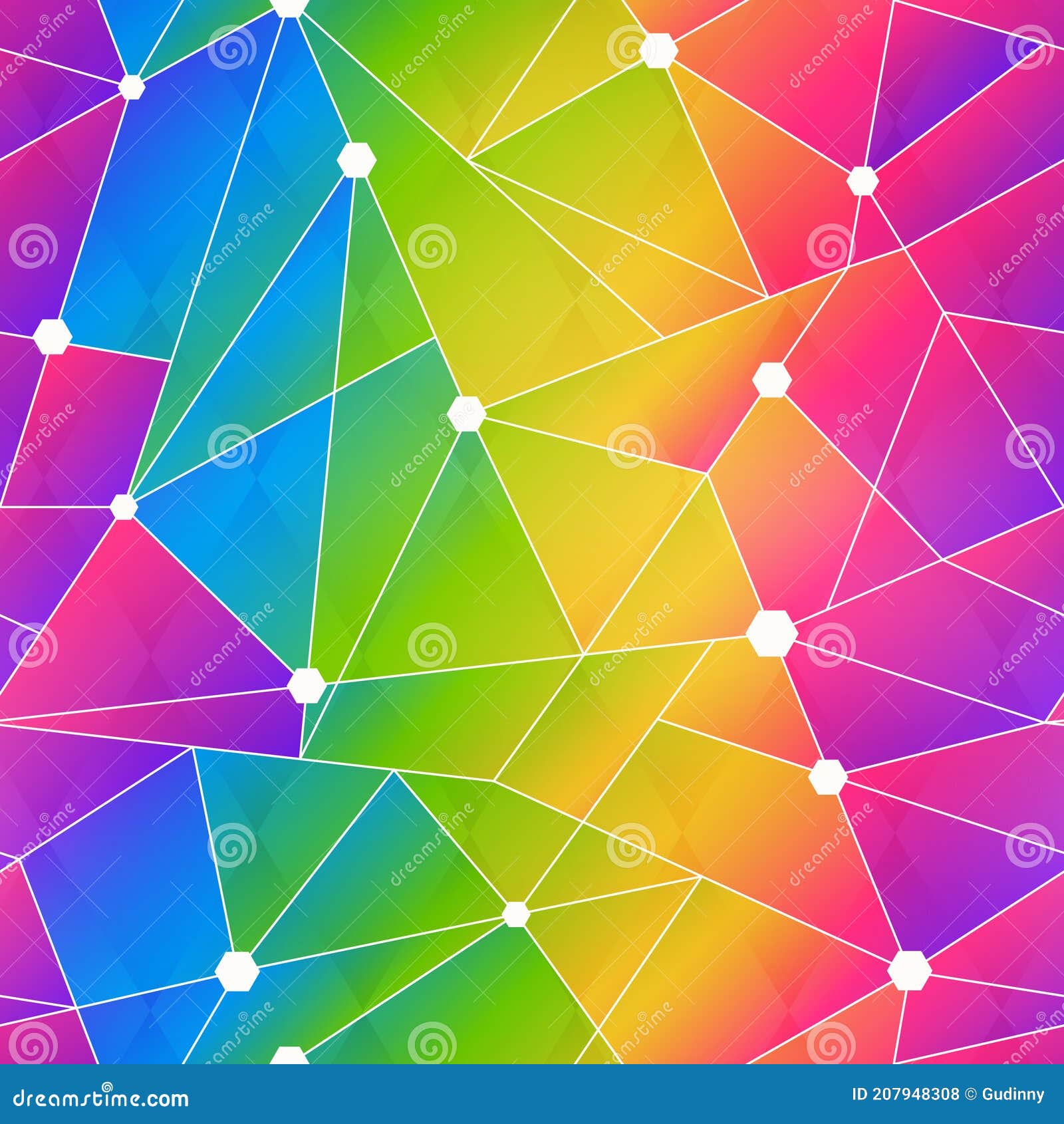 Rainbow Color Web Triangle Seamless Pattern Stock Vector - Illustration ...