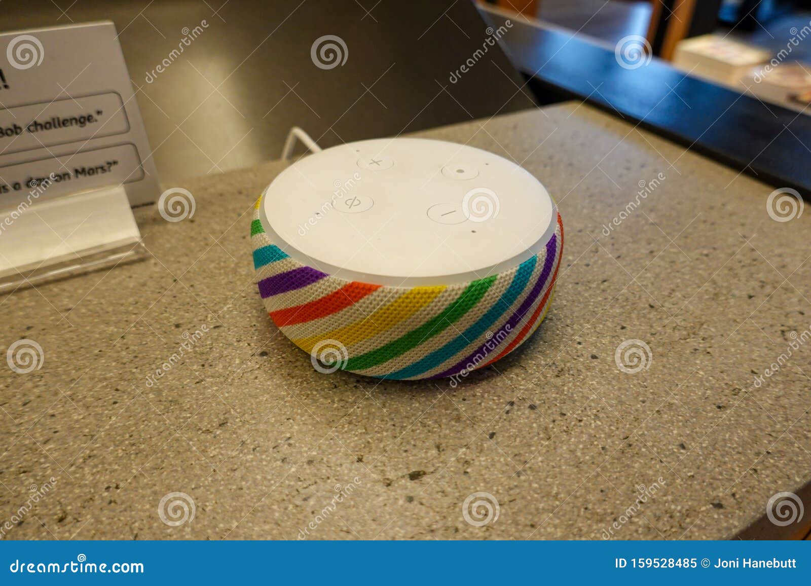 A Rainbow Colored, Amazon Alexa, Known As Alexa Echo Dot, is a Virtual ...