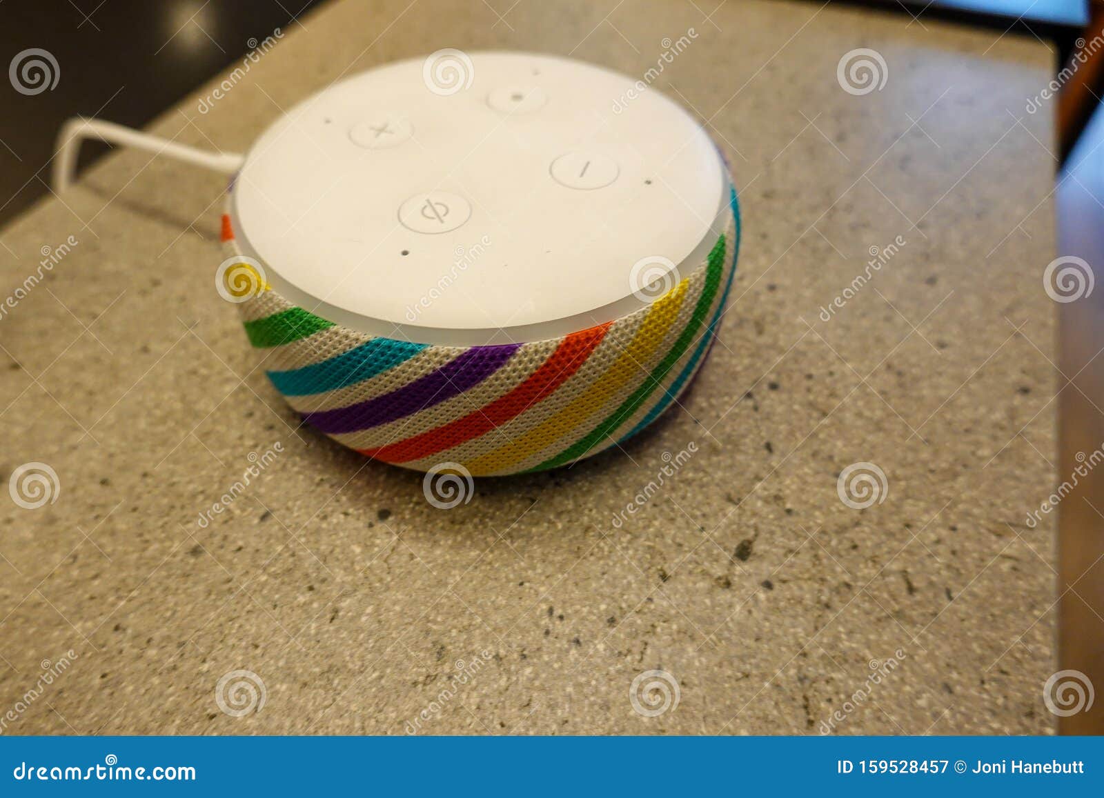 A Rainbow Colored, Amazon Alexa, Known As Alexa Echo Dot, is a Virtual ...