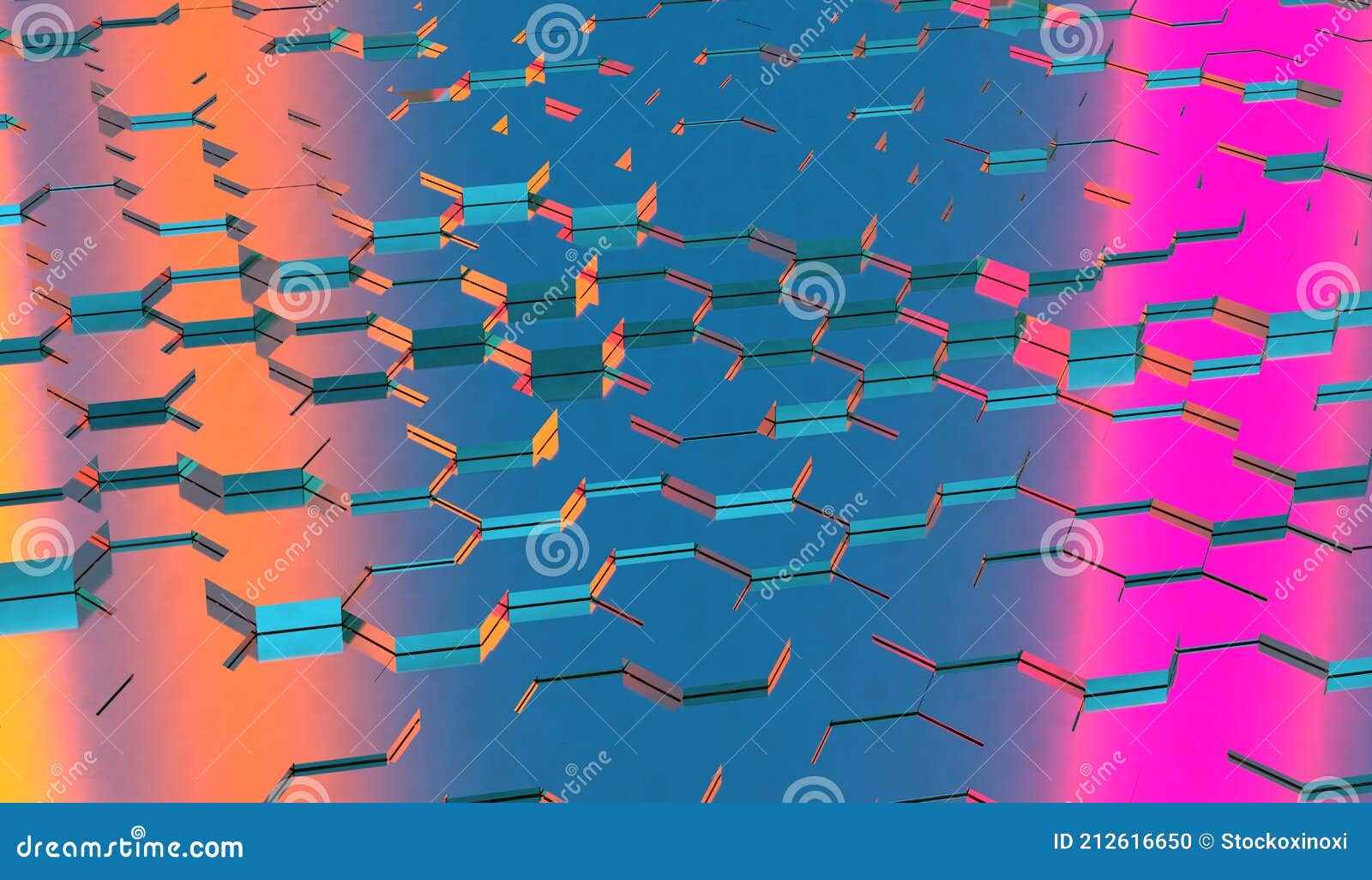 Rainbow Colored Anodized Metal Geometrical Structures Background Stock ...