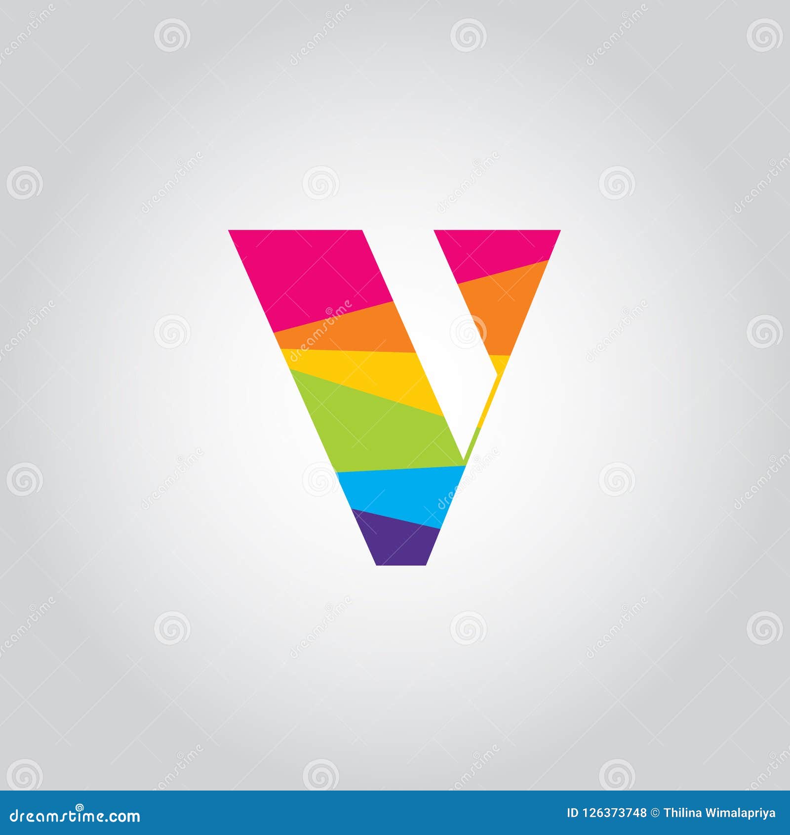 Rainbow Colored Artistic V Letter Logo Design Vector Icon Stock Vector ...