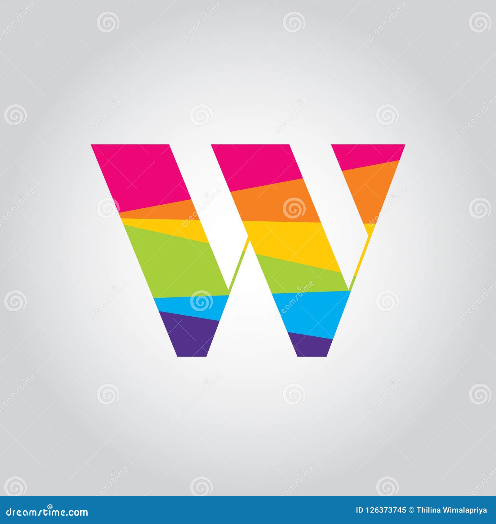 Rainbow Colored Artistic W Letter Logo Design Vector Icon Stock Vector ...