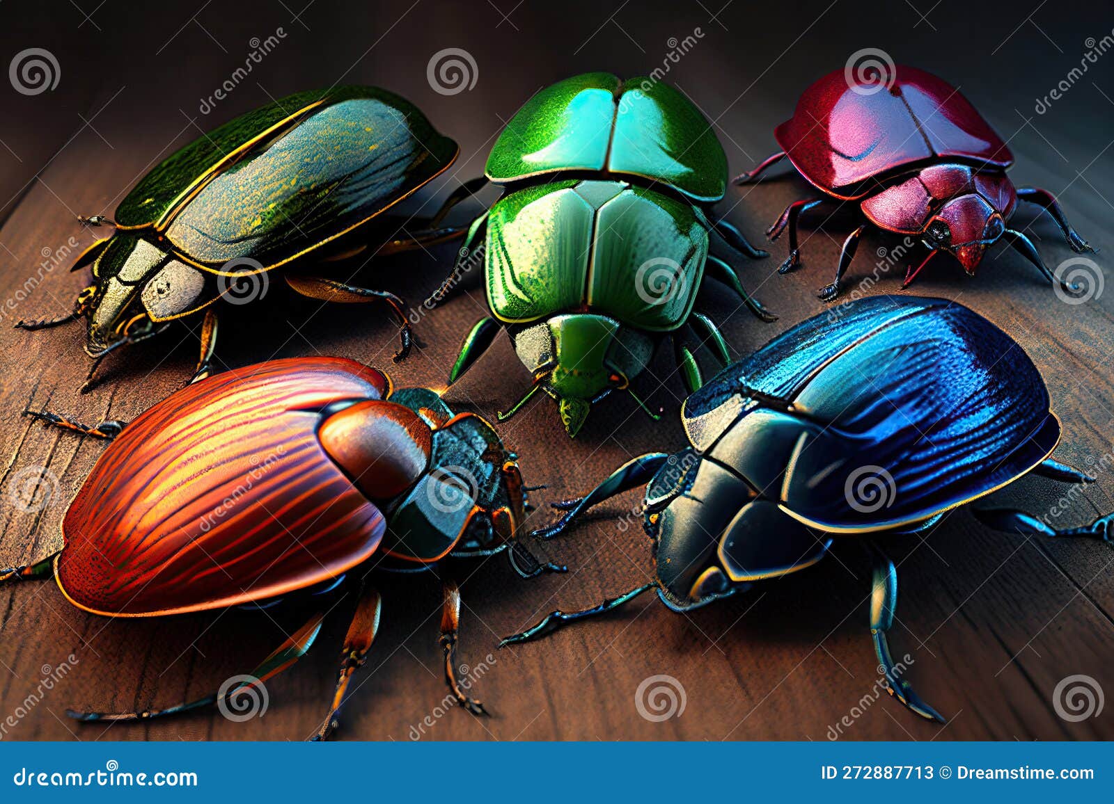 Colored Beetles Cartoon Vector | CartoonDealer.com #11204601