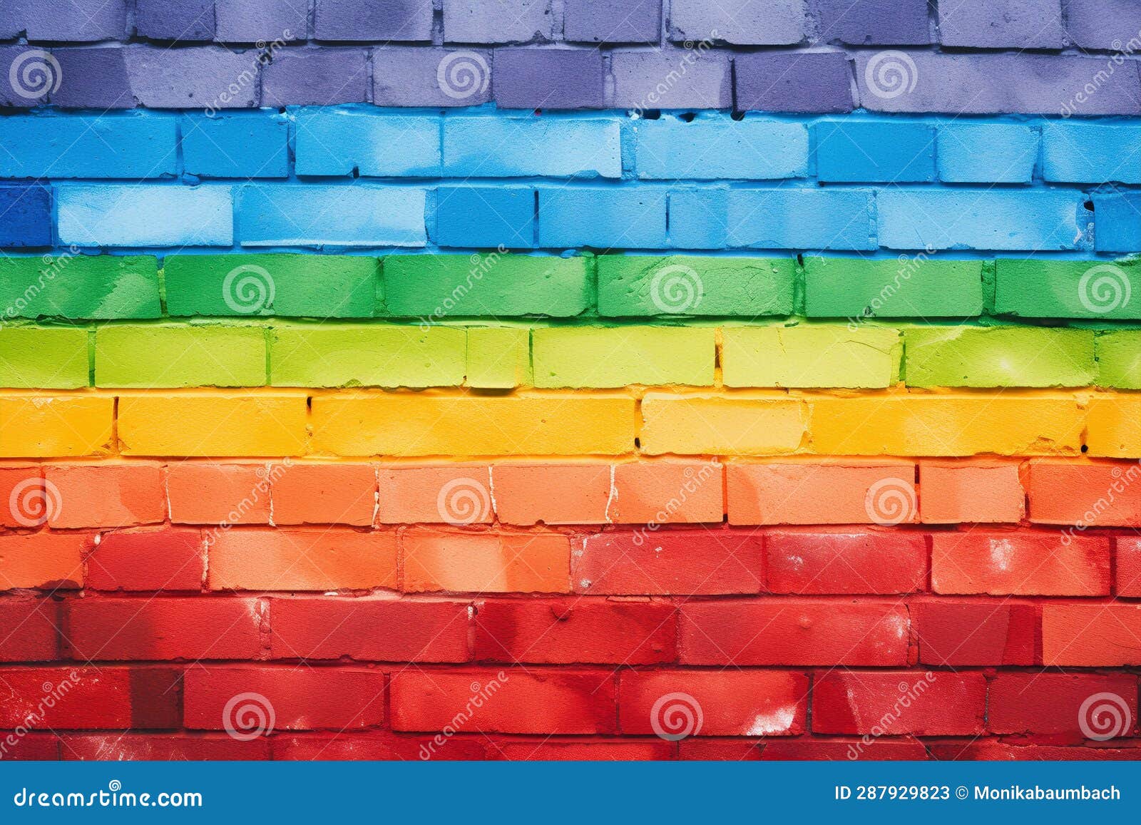Rainbow Colored Brick Wall Background Stock Illustration - Illustration ...