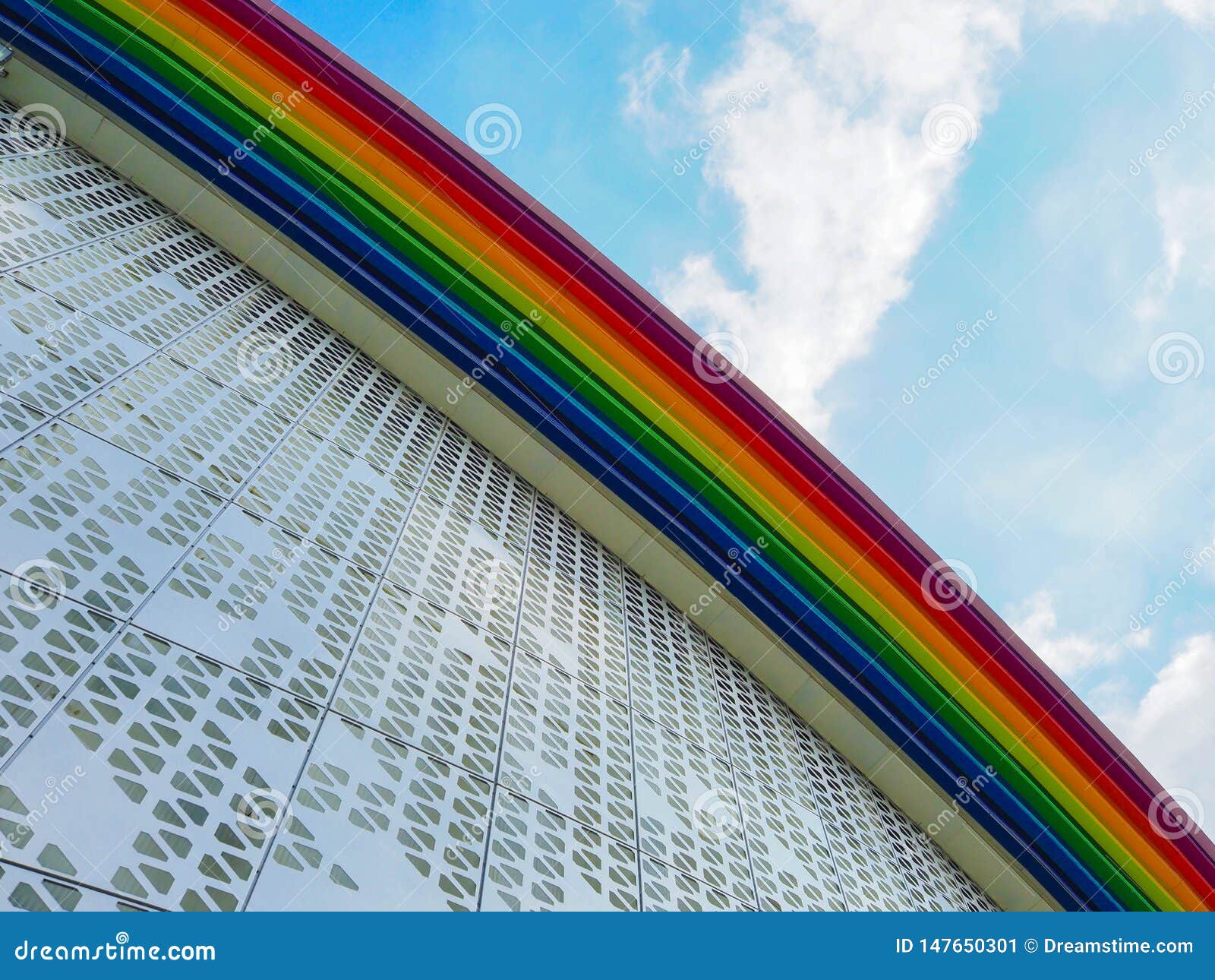 Rainbow colored building stock image. Image of city - 147650301
