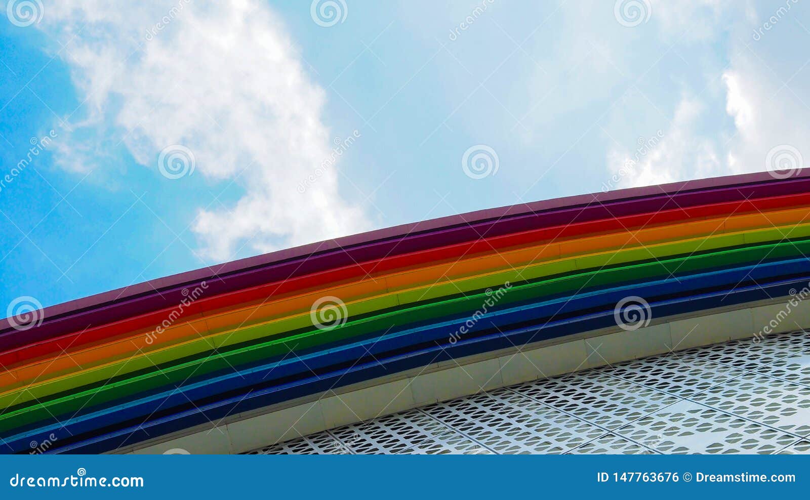 Rainbow colored building stock photo. Image of beautiful - 147763676