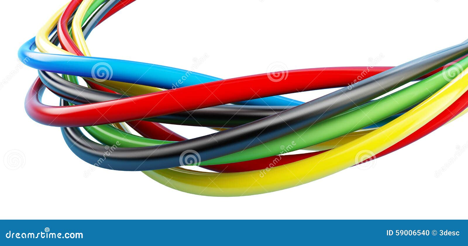 Rainbow Colored Cables Over Stock Illustration - Illustration of ...