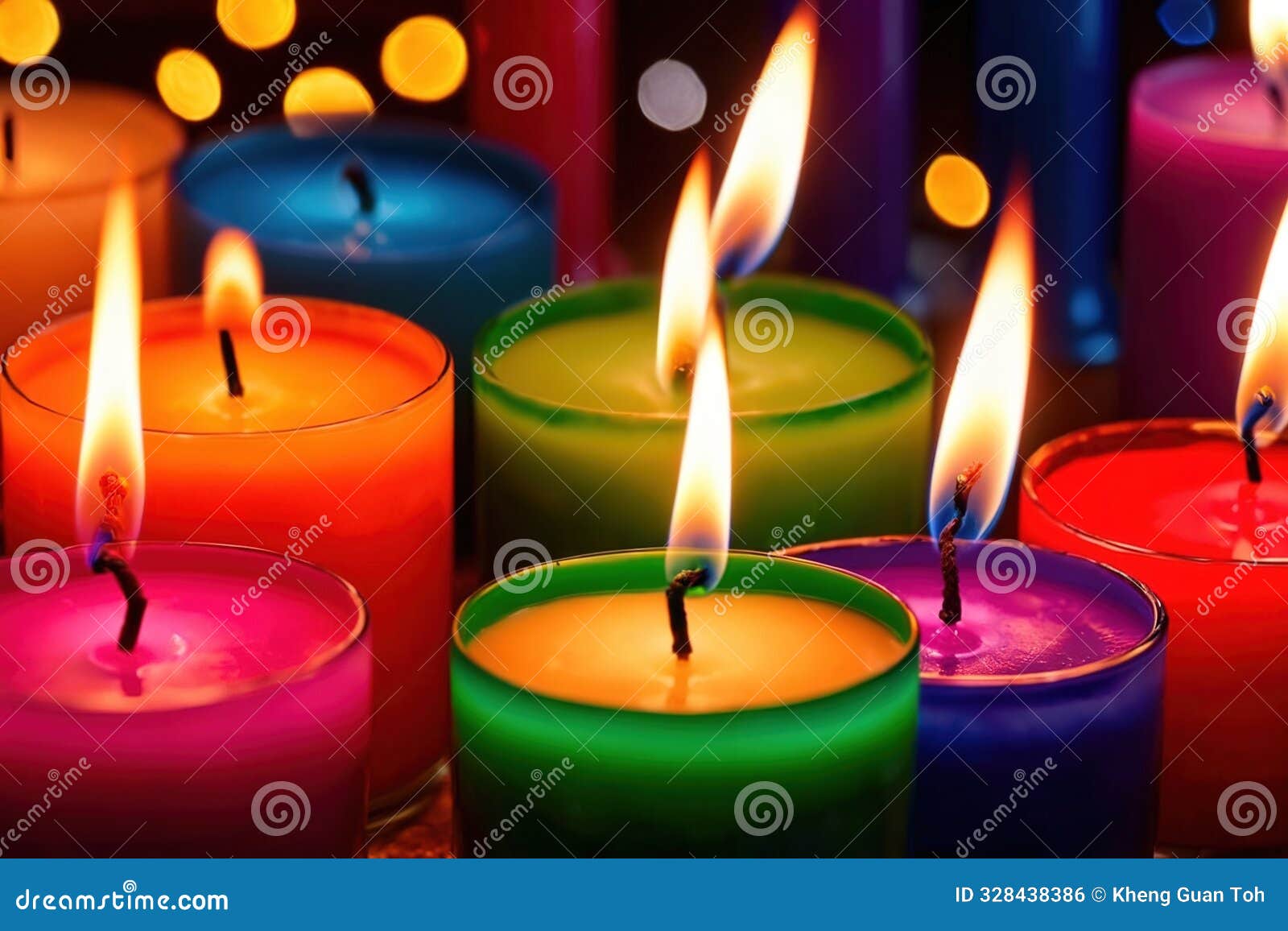Rainbow Colored Candles, Assorted Diverse Diversity Stock Illustration ...