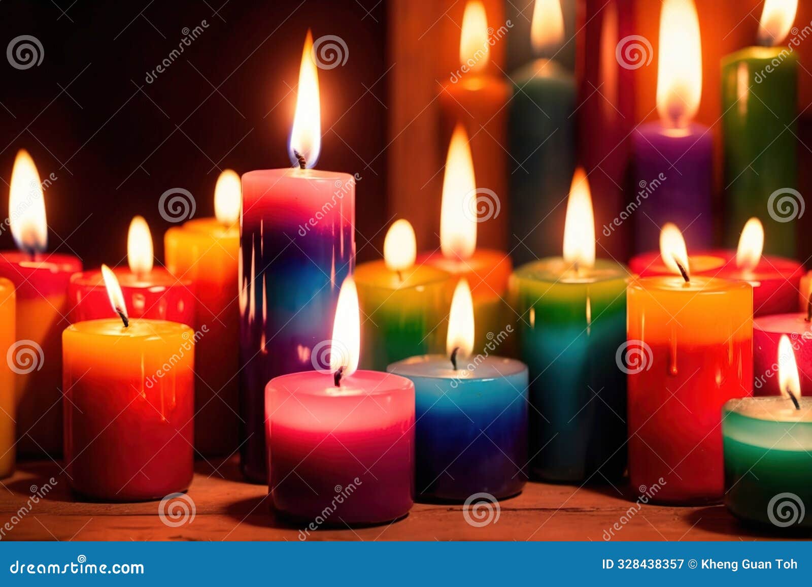 Rainbow Colored Candles, Assorted Diverse Diversity Stock Illustration ...