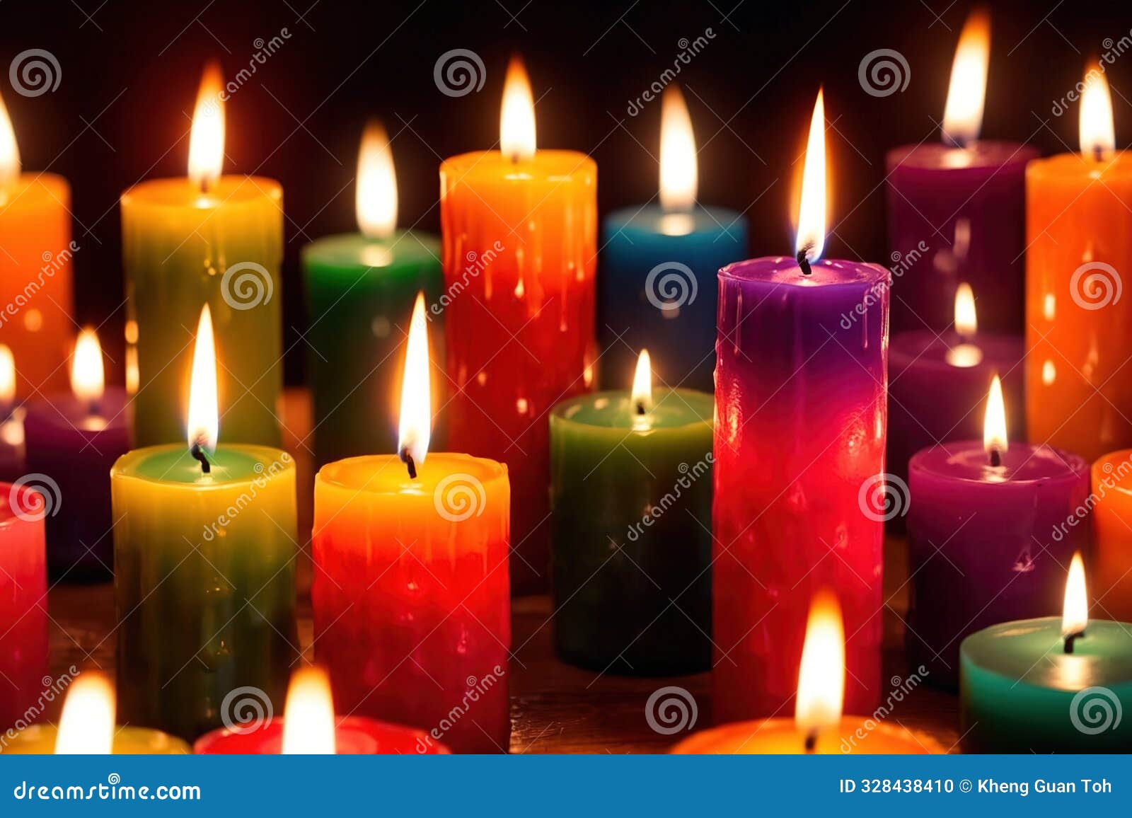 Rainbow Colored Candles, Assorted Diverse Diversity Stock Illustration ...
