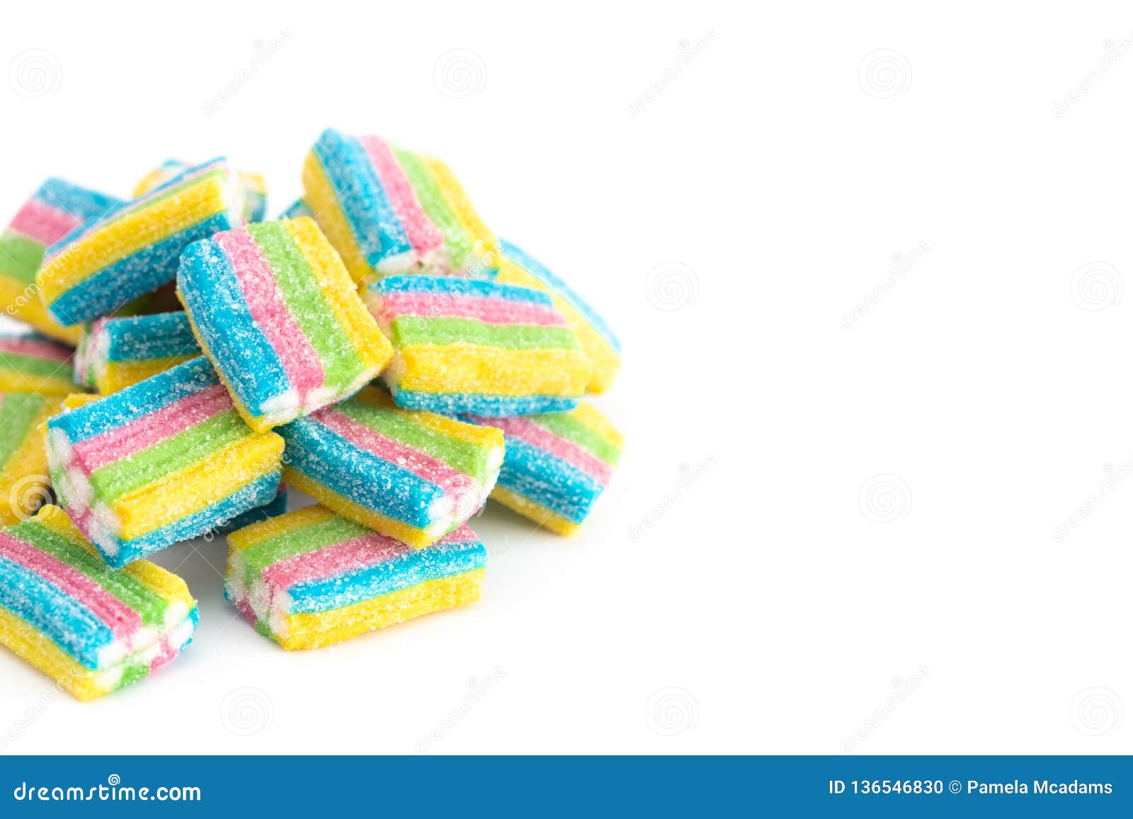 Rainbow Colored Candy Filled with White Cream Stock Photo - Image of ...