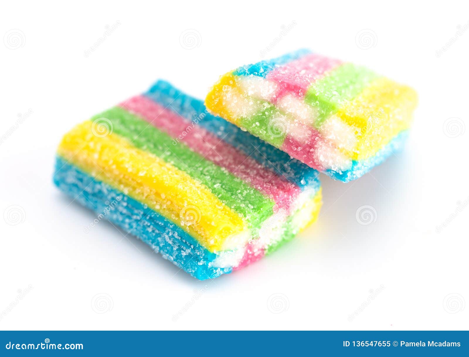 Rainbow Colored Candy Filled with White Cream Stock Image - Image of ...