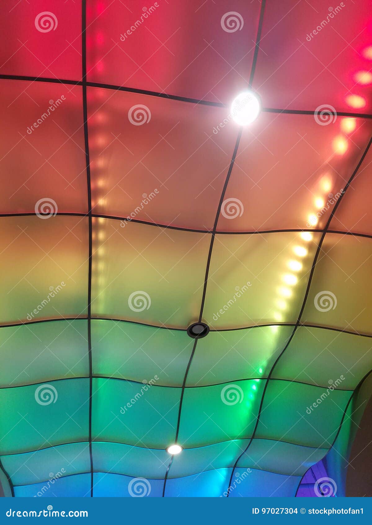 Rainbow colored ceiling stock photo. Image of green, yellow - 97027304