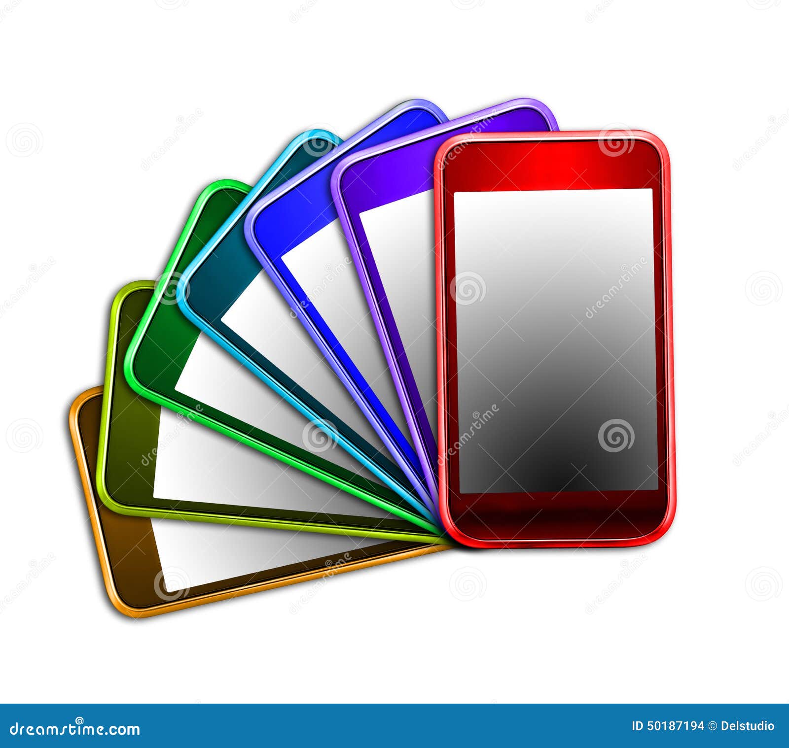 Rainbow Of Colored Cellphones Stock Photography | CartoonDealer.com ...