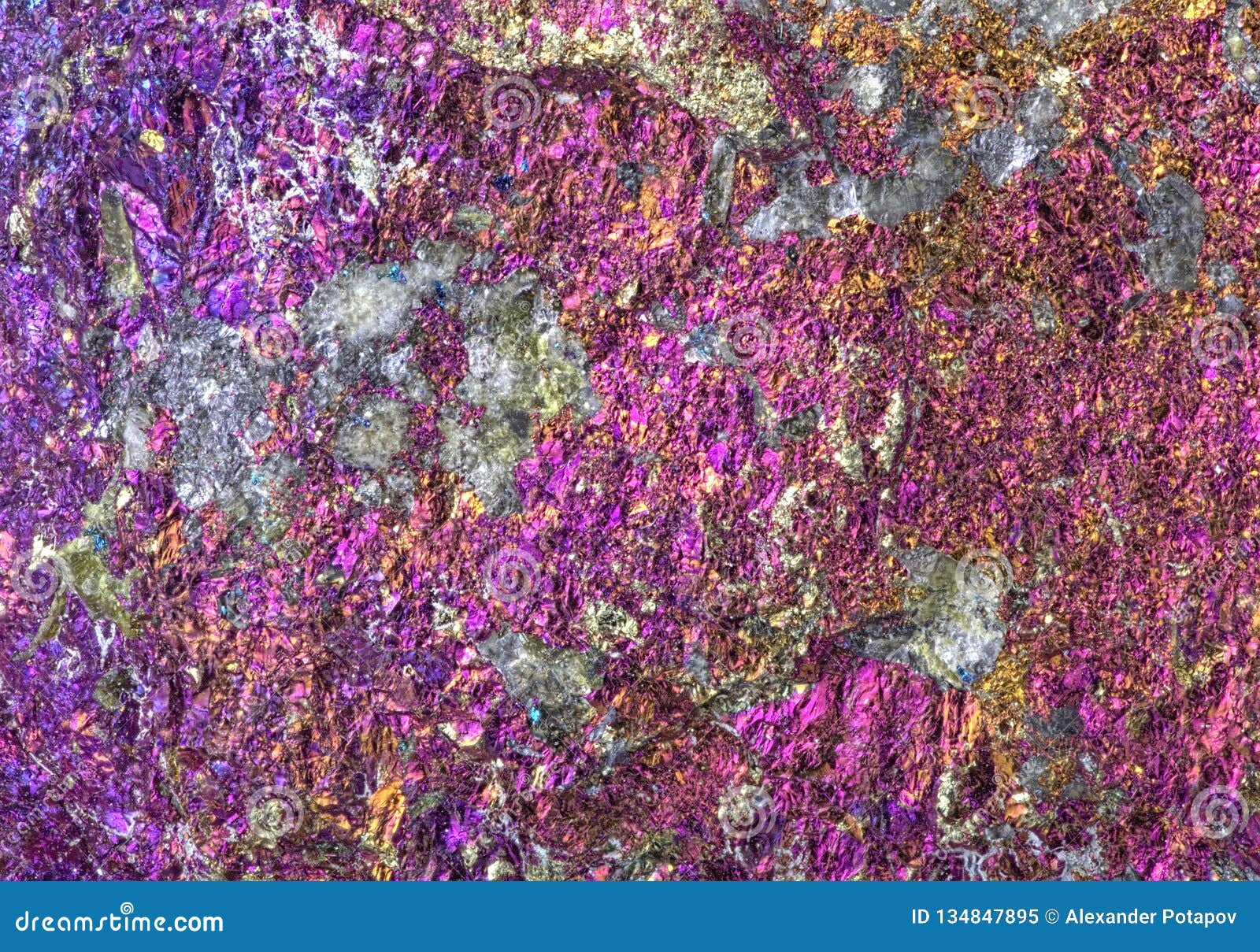 Rainbow Colored Chalcopyrite Texture Macro Stock Image - Image of ...