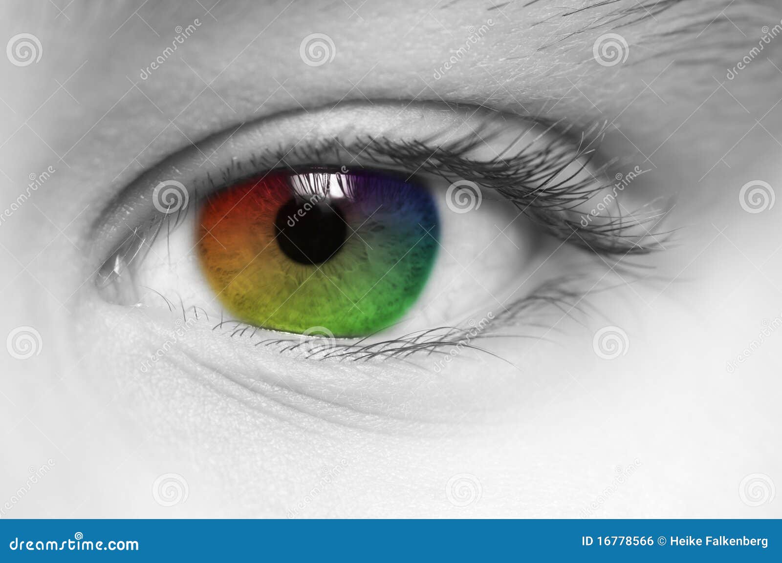 Rainbow Colored Childs Eye stock photo. Image of young - 16778566