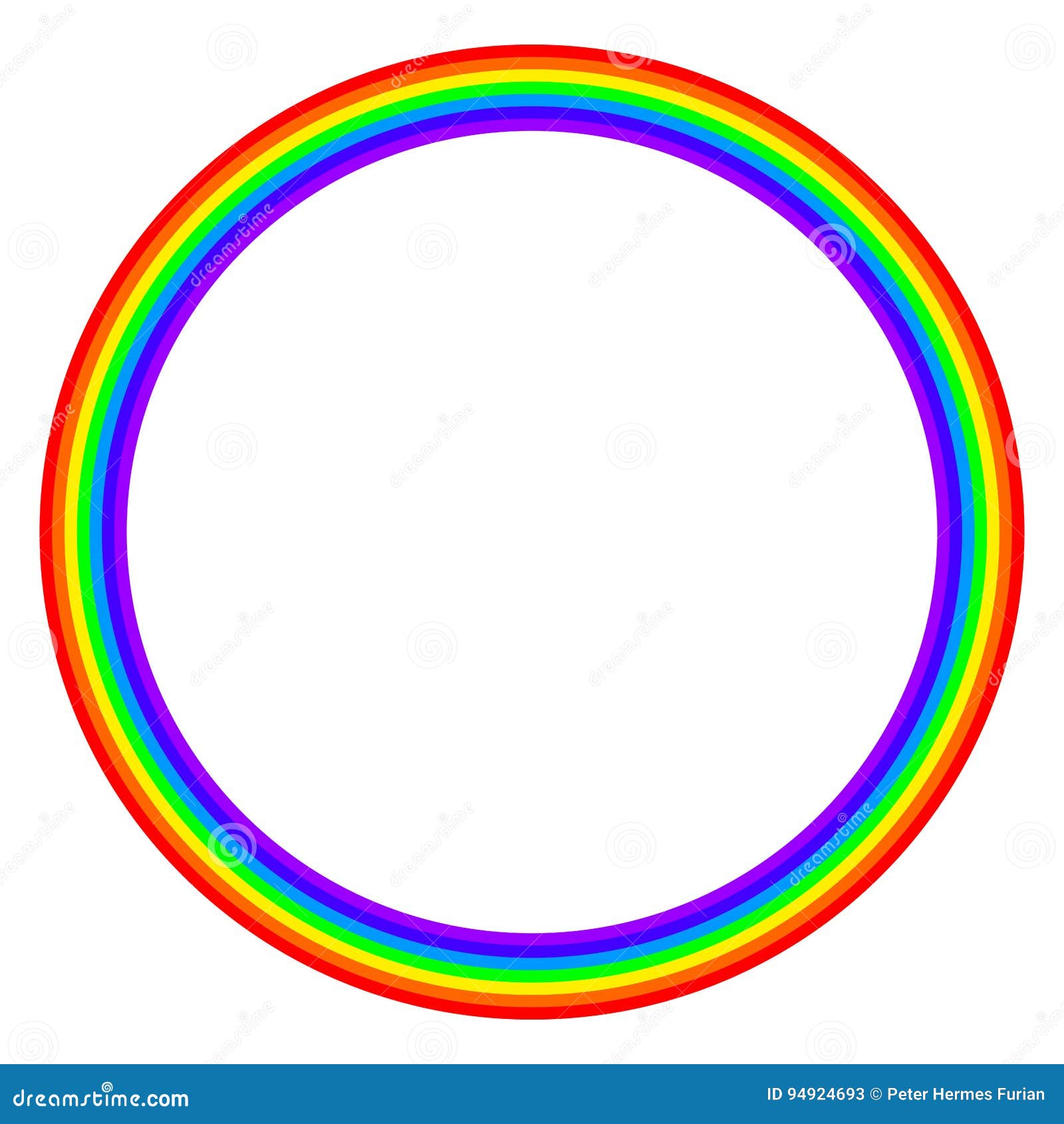 Rainbow Colored Circle on White Background Stock Vector - Illustration ...
