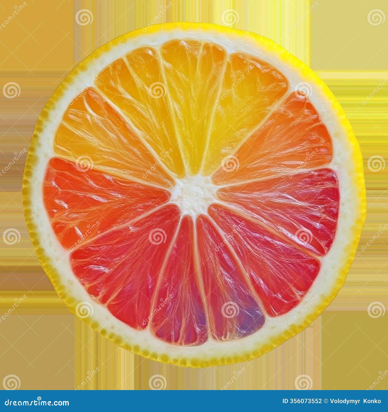 Rainbow Colored Citrus Slice Isolated on Transparent Background ...