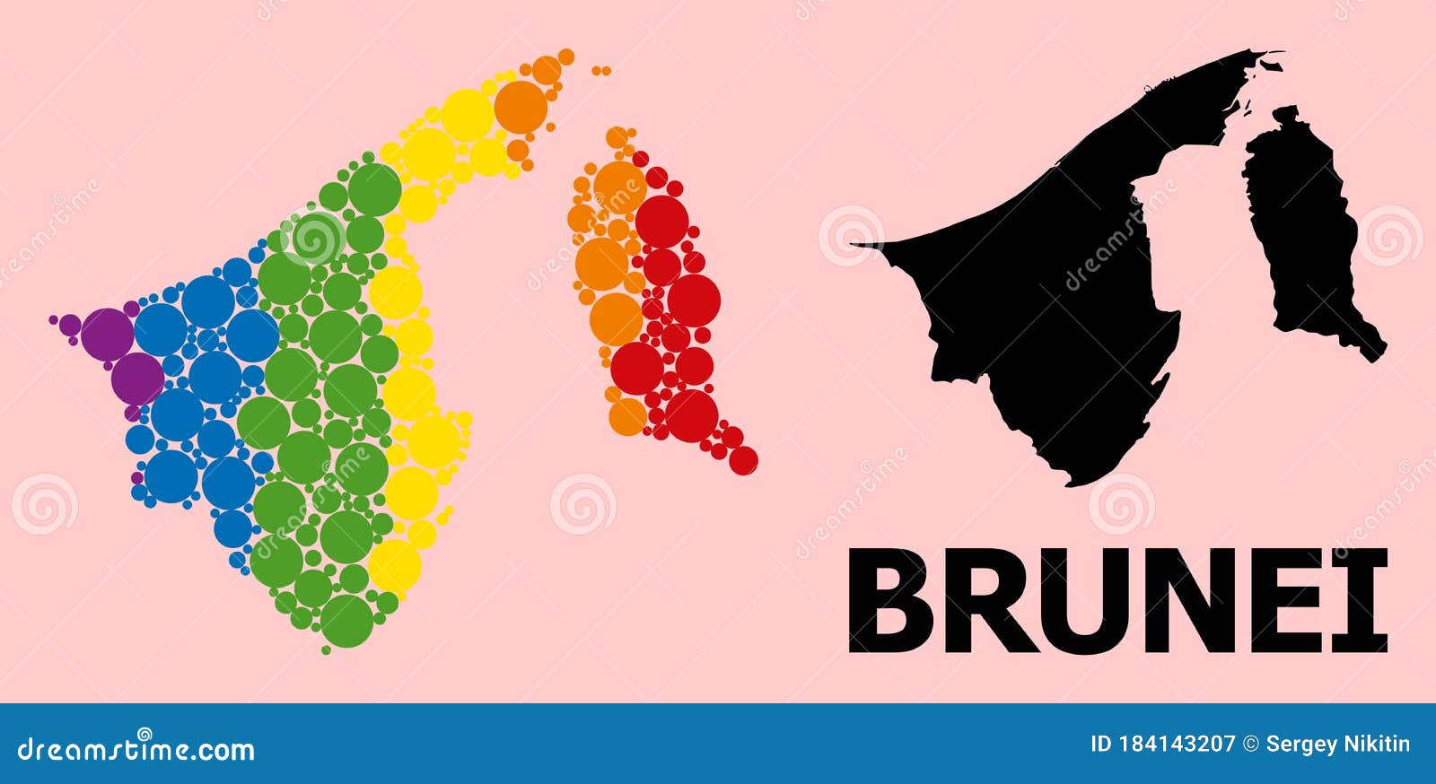 Spectrum Pattern Map of Brunei for LGBT Stock Vector - Illustration of ...